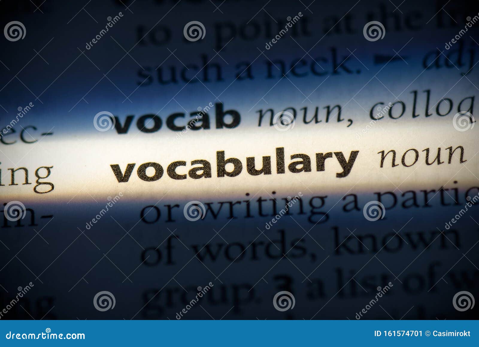 Vocabulary stock image. Image of focus, page, close - 161574701