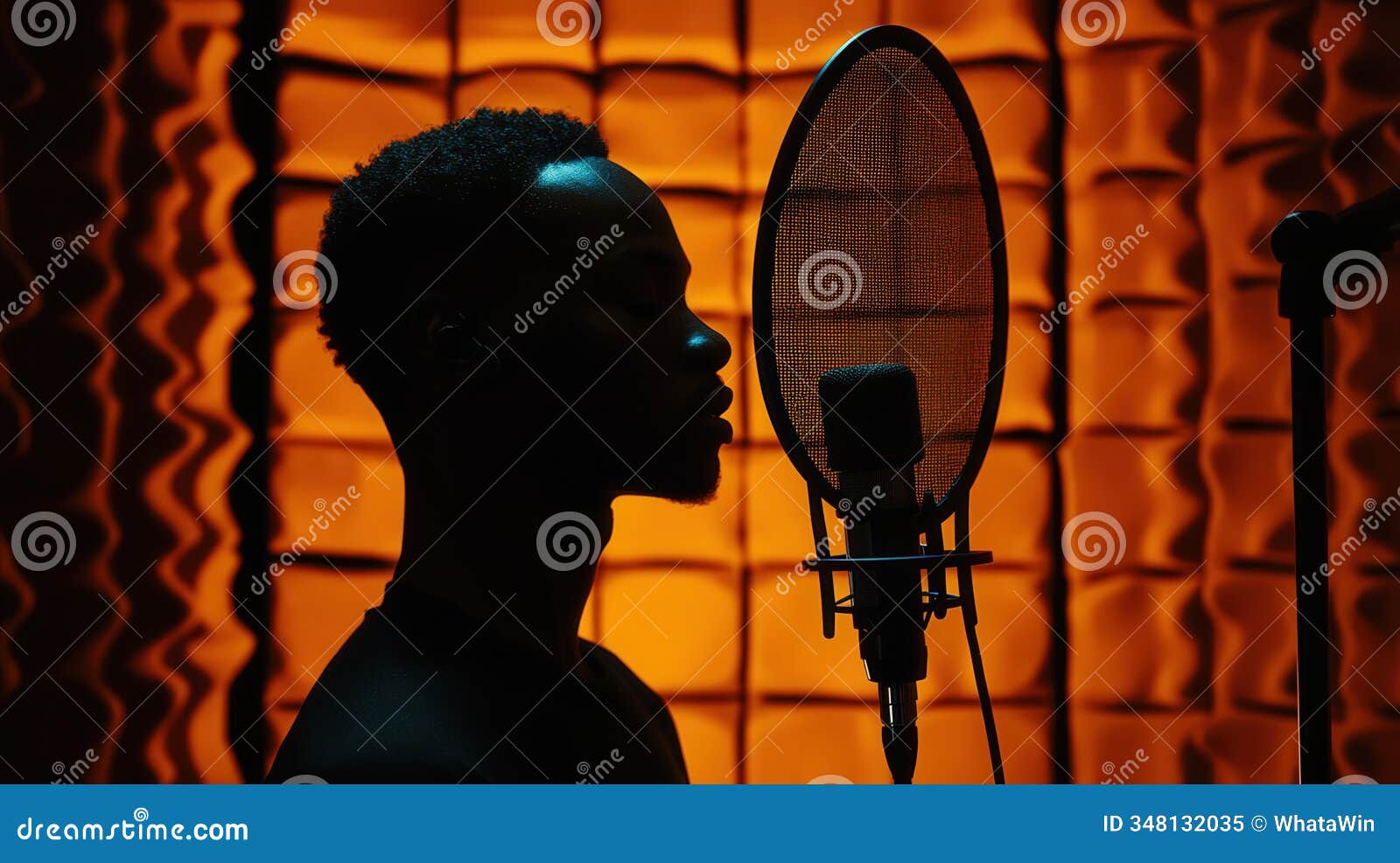 Vocal Booth with State-of-the-Art Microphone Stock Image - Image of ...
