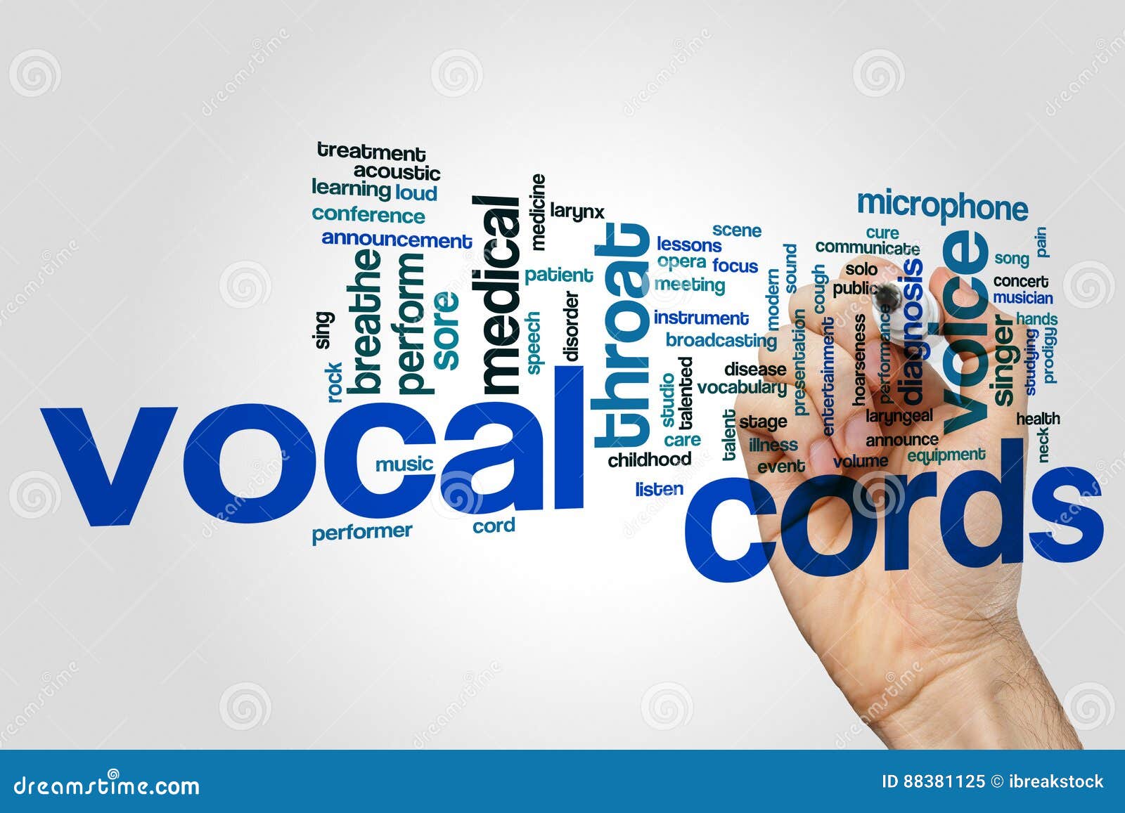 Vocal cords word cloud stock image. Image of pain, health - 88381125