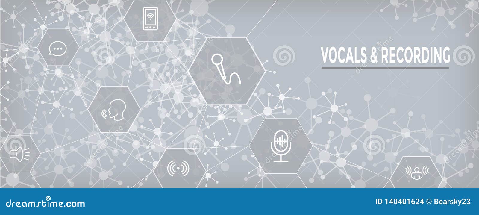 Vocal And Recording Command Icon With Sound Wave Images Web Header ...