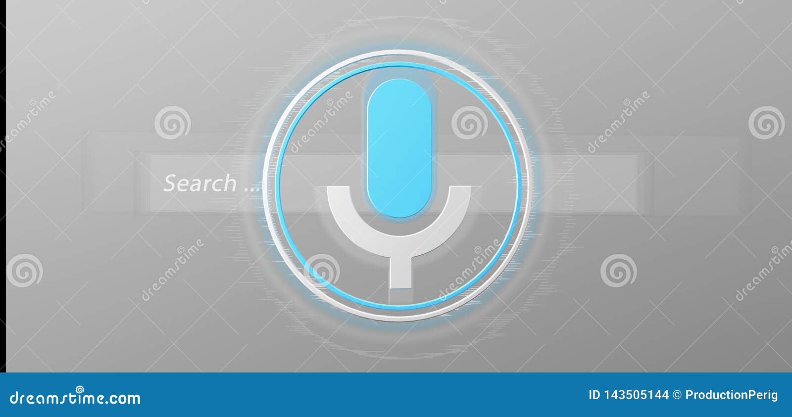 Vocal Search System with Button and Icon3d Rendering Stock Illustration ...