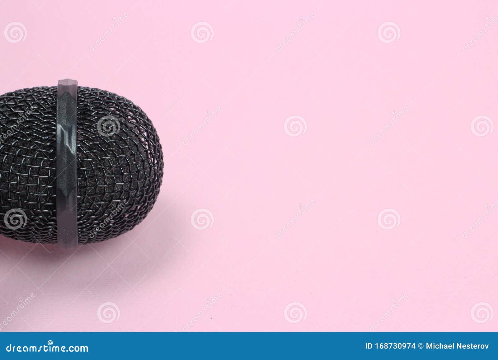 Vocal Wireless Microphone on a Blue Background Stock Photo - Image of ...