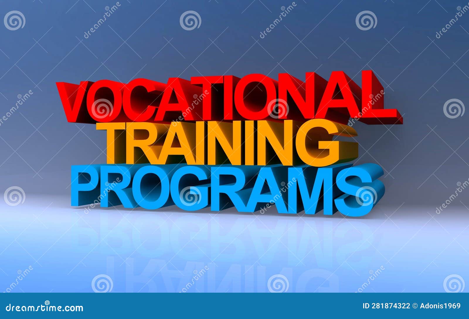 Vocational Training Programs on Blue Stock Illustration - Illustration ...
