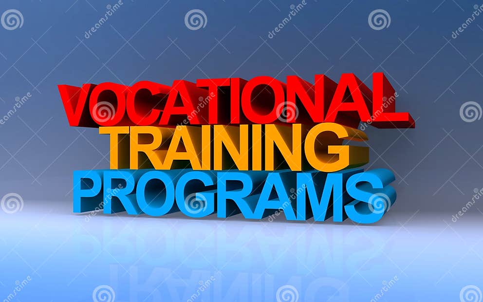 Vocational Training Programs on Blue Stock Illustration - Illustration ...