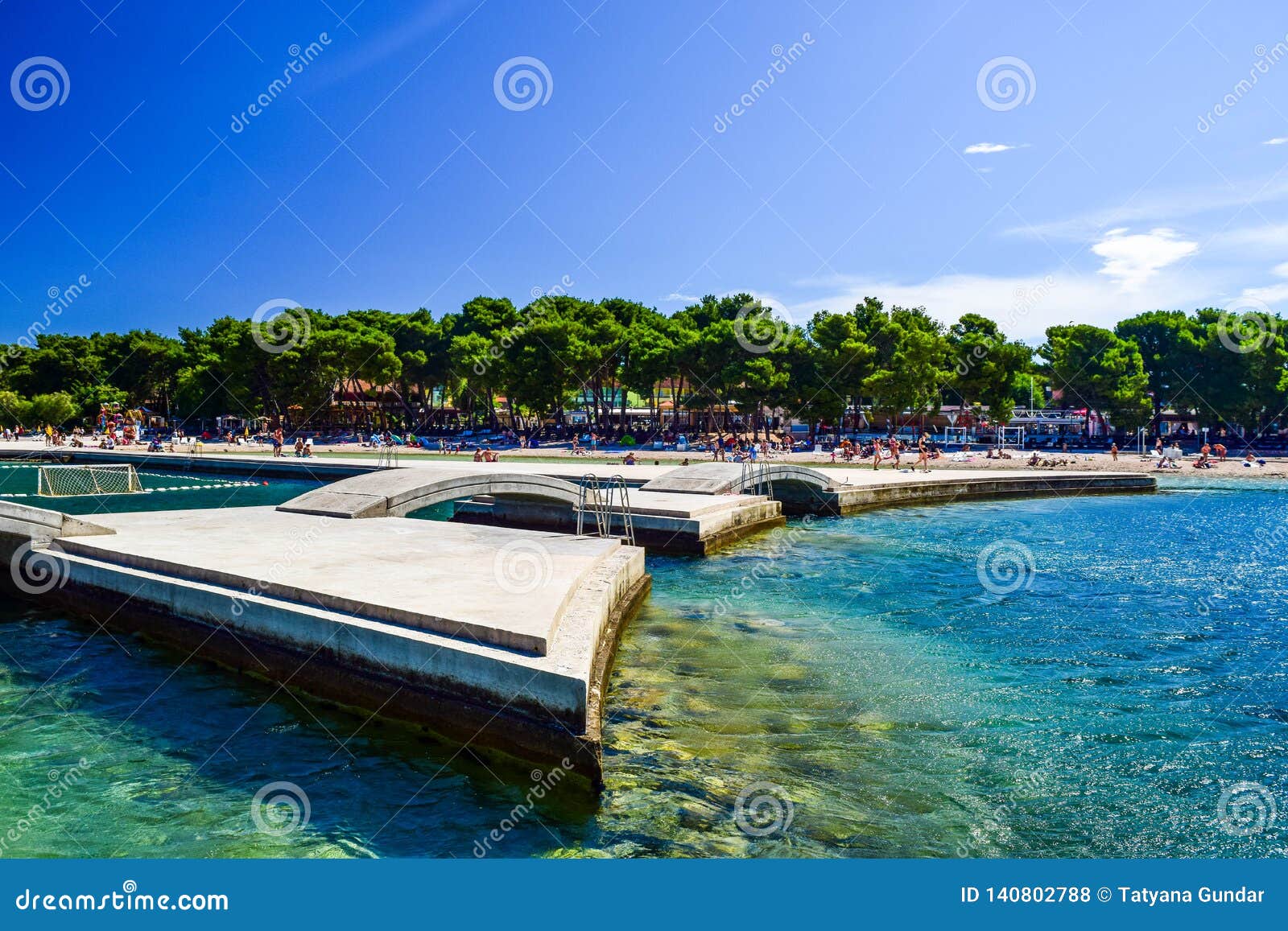 The Vodice beach, Croatia stock photo. Image of sunny - 140802788