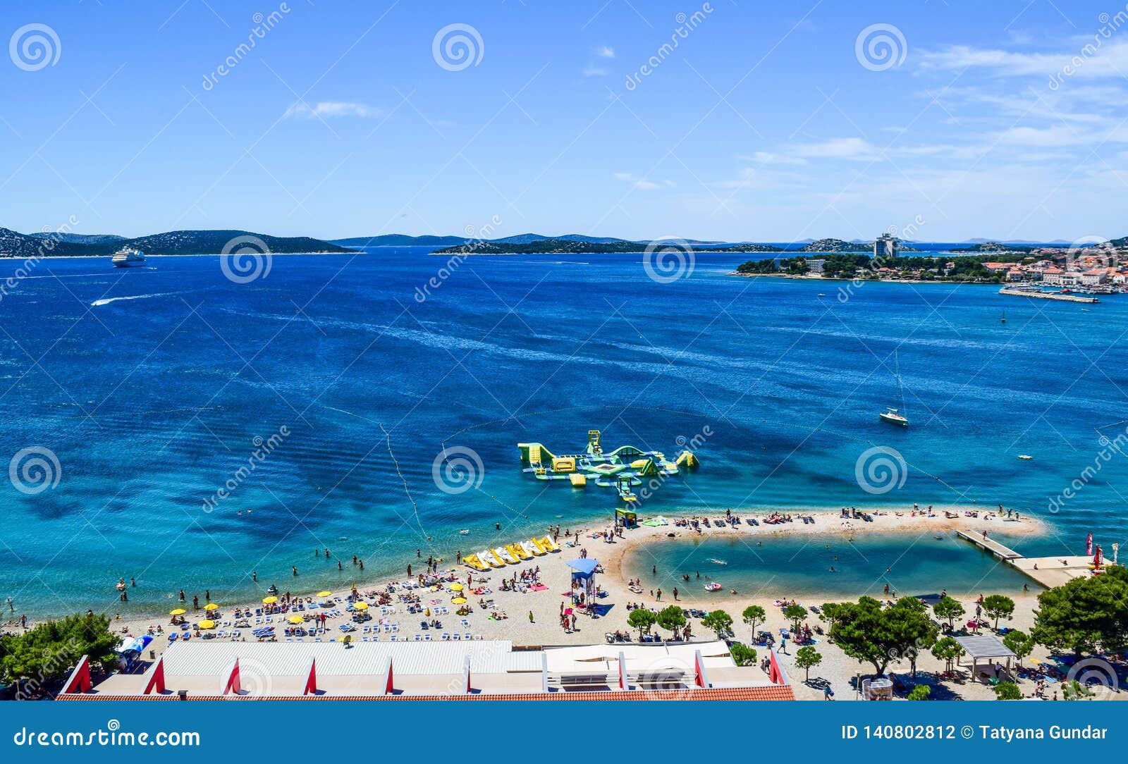 The Vodice beach, Croatia stock photo. Image of adriatic - 140802812