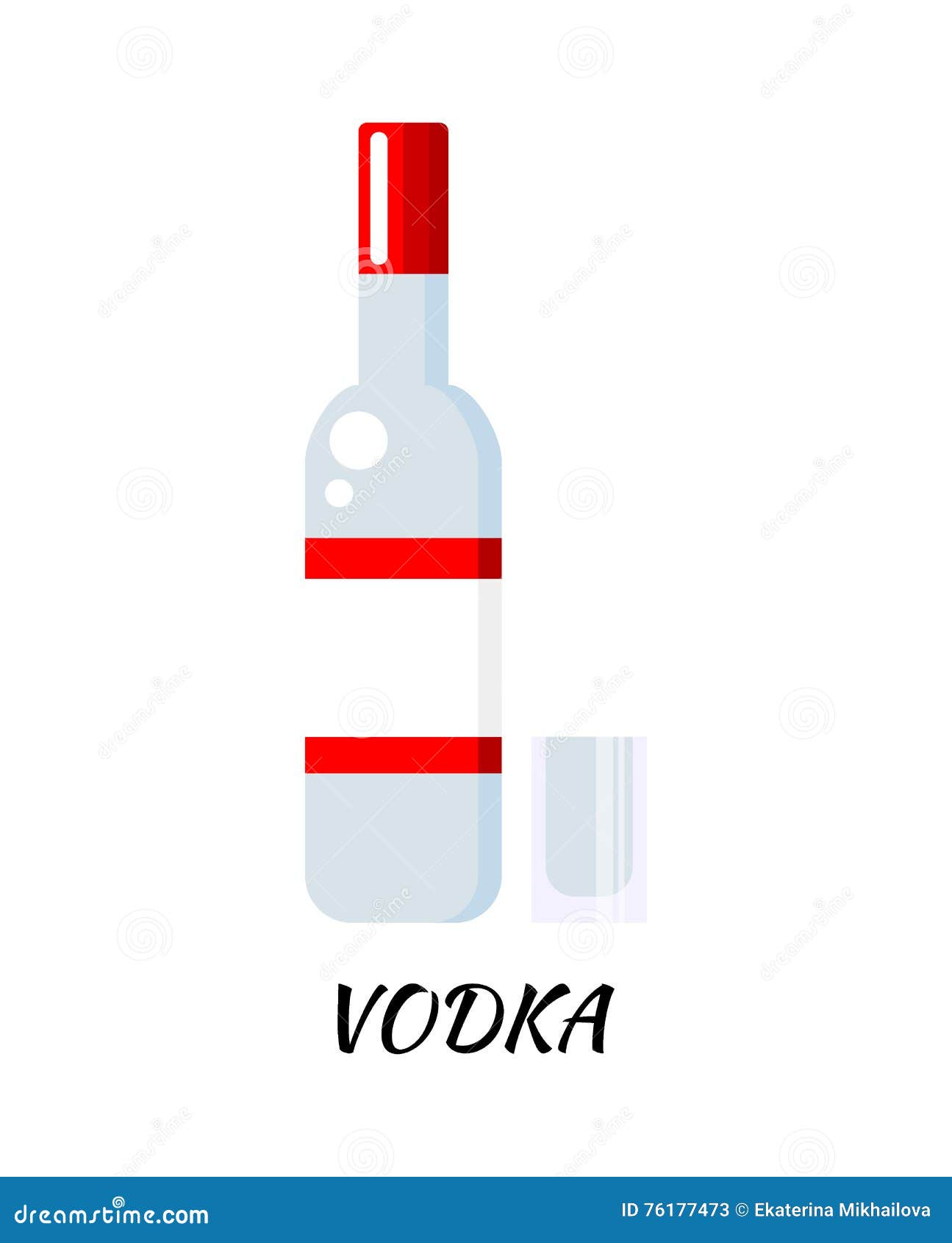 Vodka Alcohol Bottle in a Flat Style. Icon Vector Illustration. Stock ...