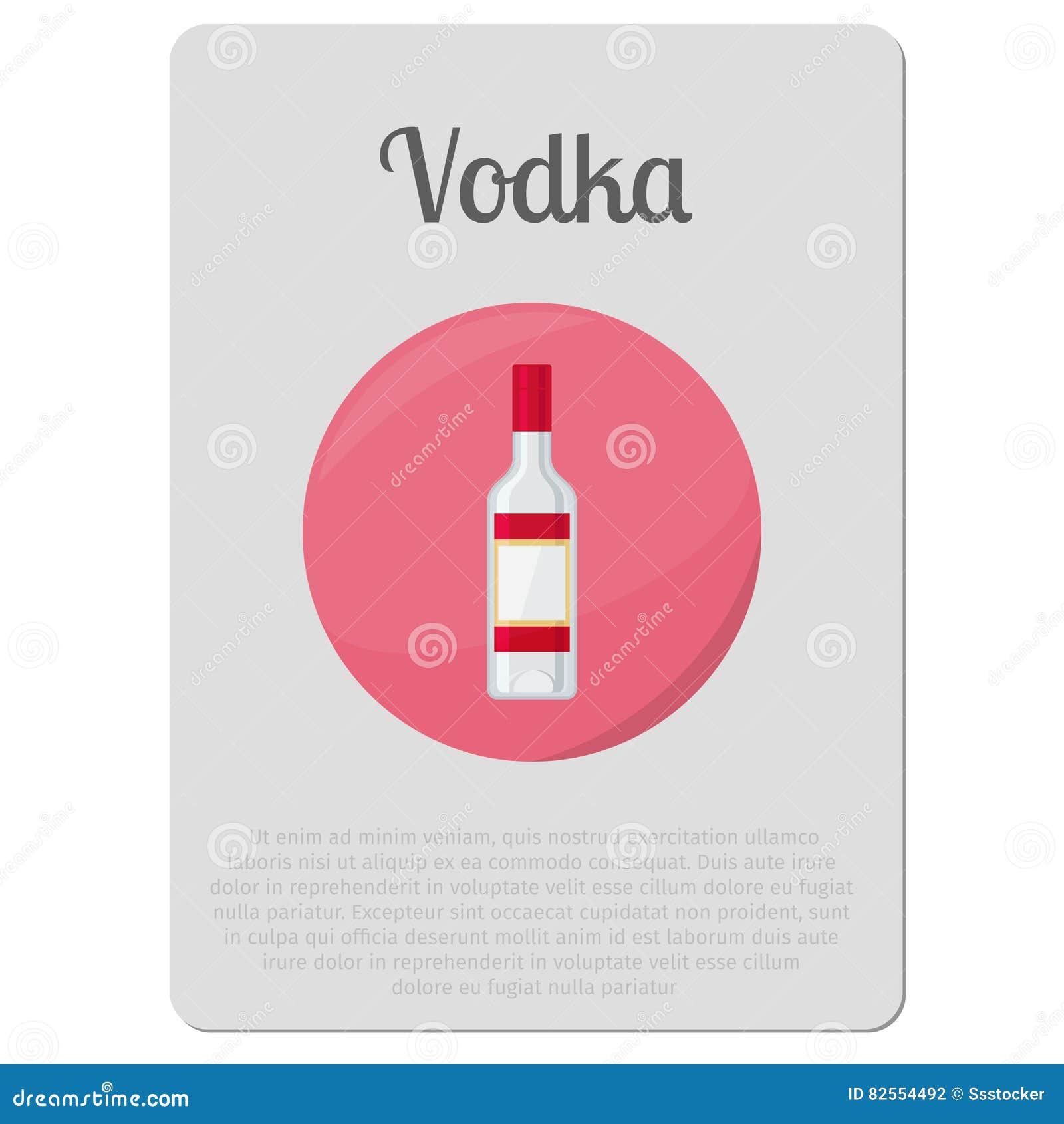 Vodka Alcohol Sticker with Bottle Stock Vector - Illustration of design ...