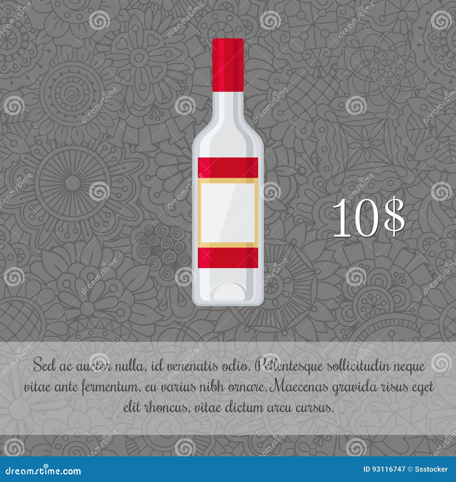 Vodka Alcoholic Beverage Card Template Stock Vector - Illustration of ...