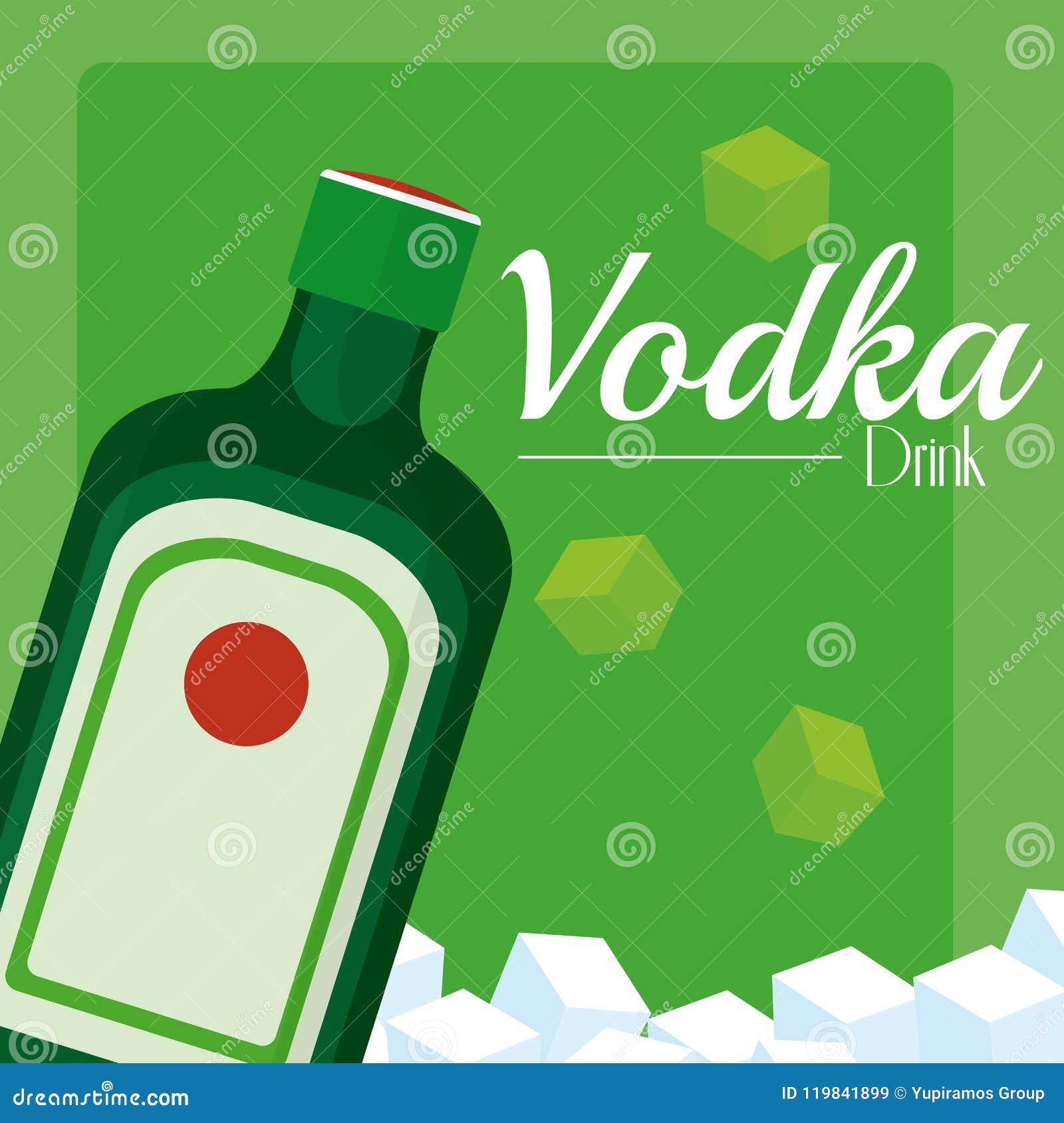 Vodka drink concept stock vector. Illustration of glass - 119841899