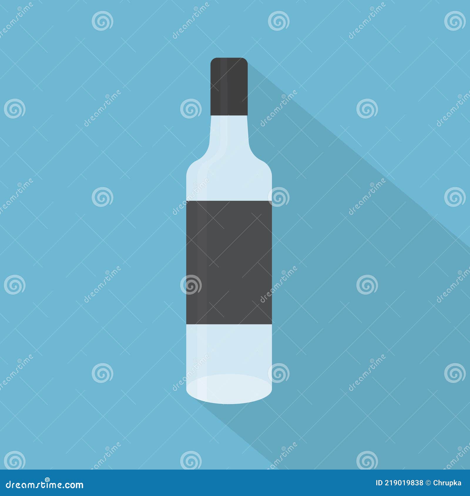 Vodka bottle icon stock vector. Illustration of liqueur - 219019838