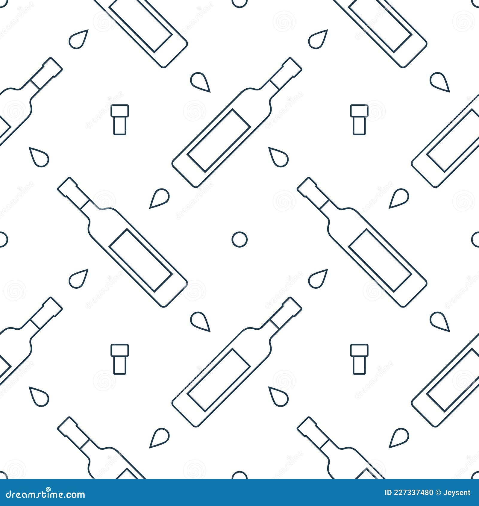 Vodka Bottles Seamless Pattern with Drops of Drink and Corks from Flask ...