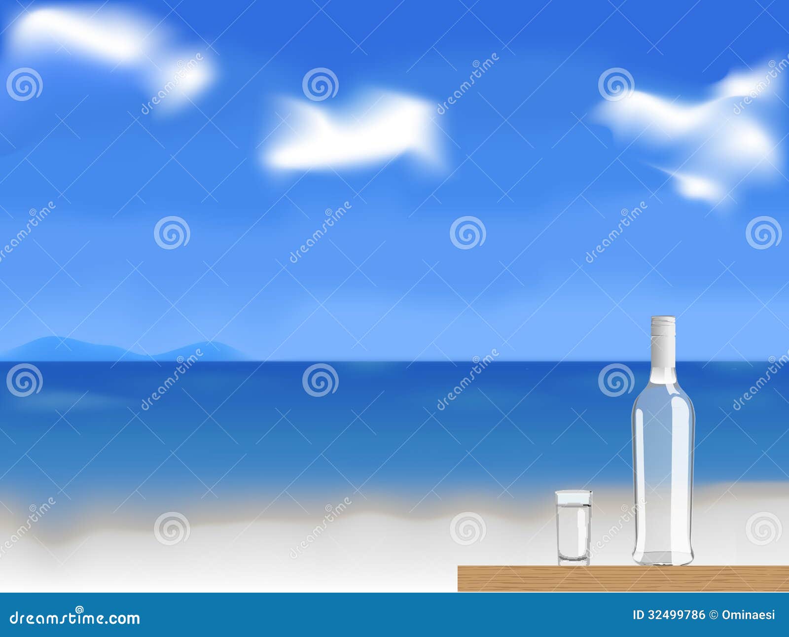 Vodka En El Vector De La Playa Ilustración del Vector - Ilustración de ...