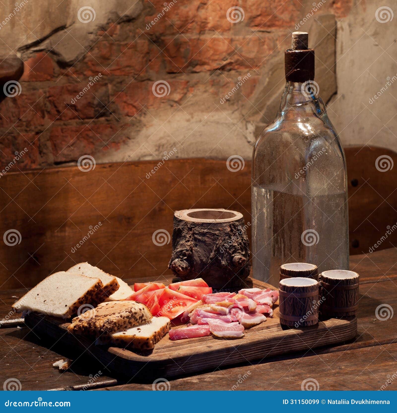 Vodka and food stock image. Image of enjoyment, snack - 31150099