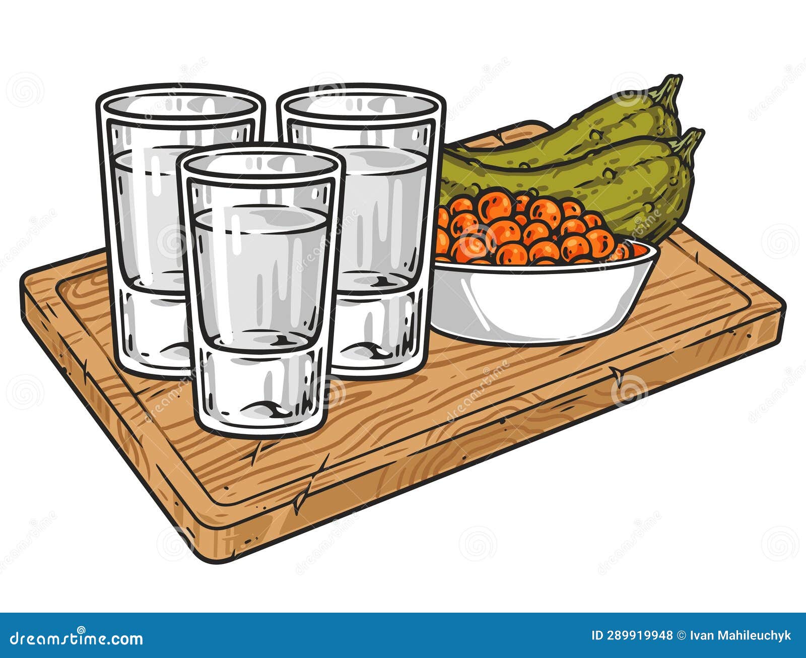 Vodka Glass Bottle Realistic Filled Alcohol Pack Cartoon Vector ...