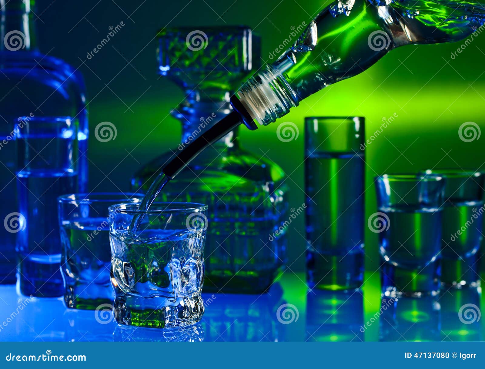 Vodka on glass table stock photo. Image of horizontal - 47137080