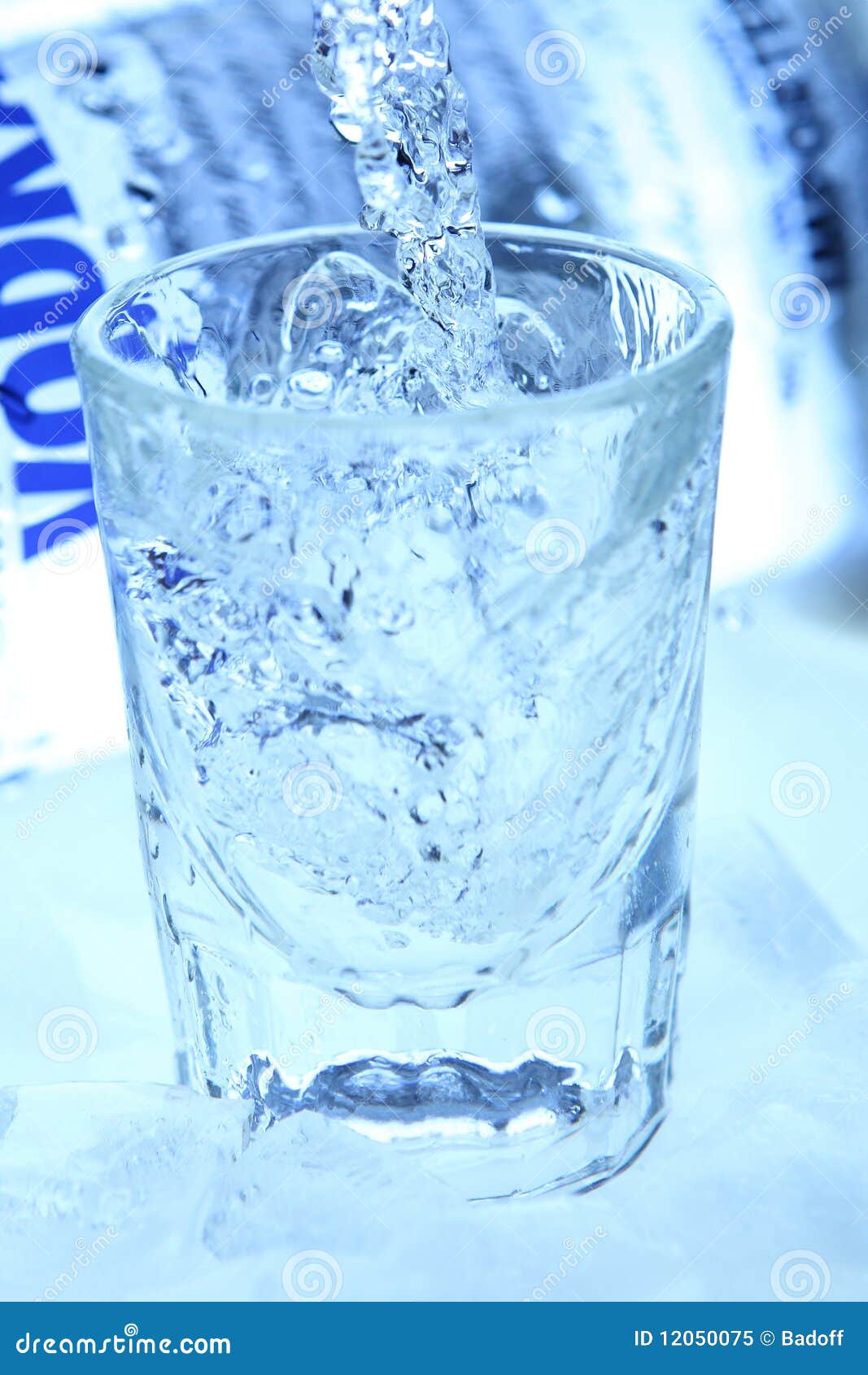 Vodka & ice stock image. Image of splashing, illumination - 12050075