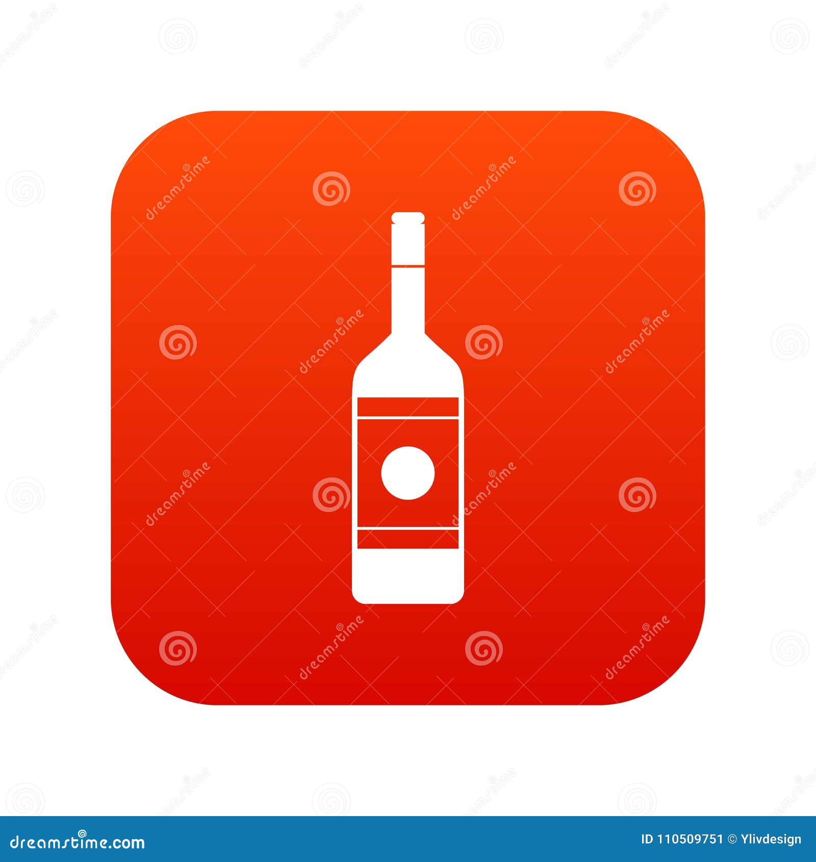 Vodka icon digital red stock vector. Illustration of alcoholic - 110509751