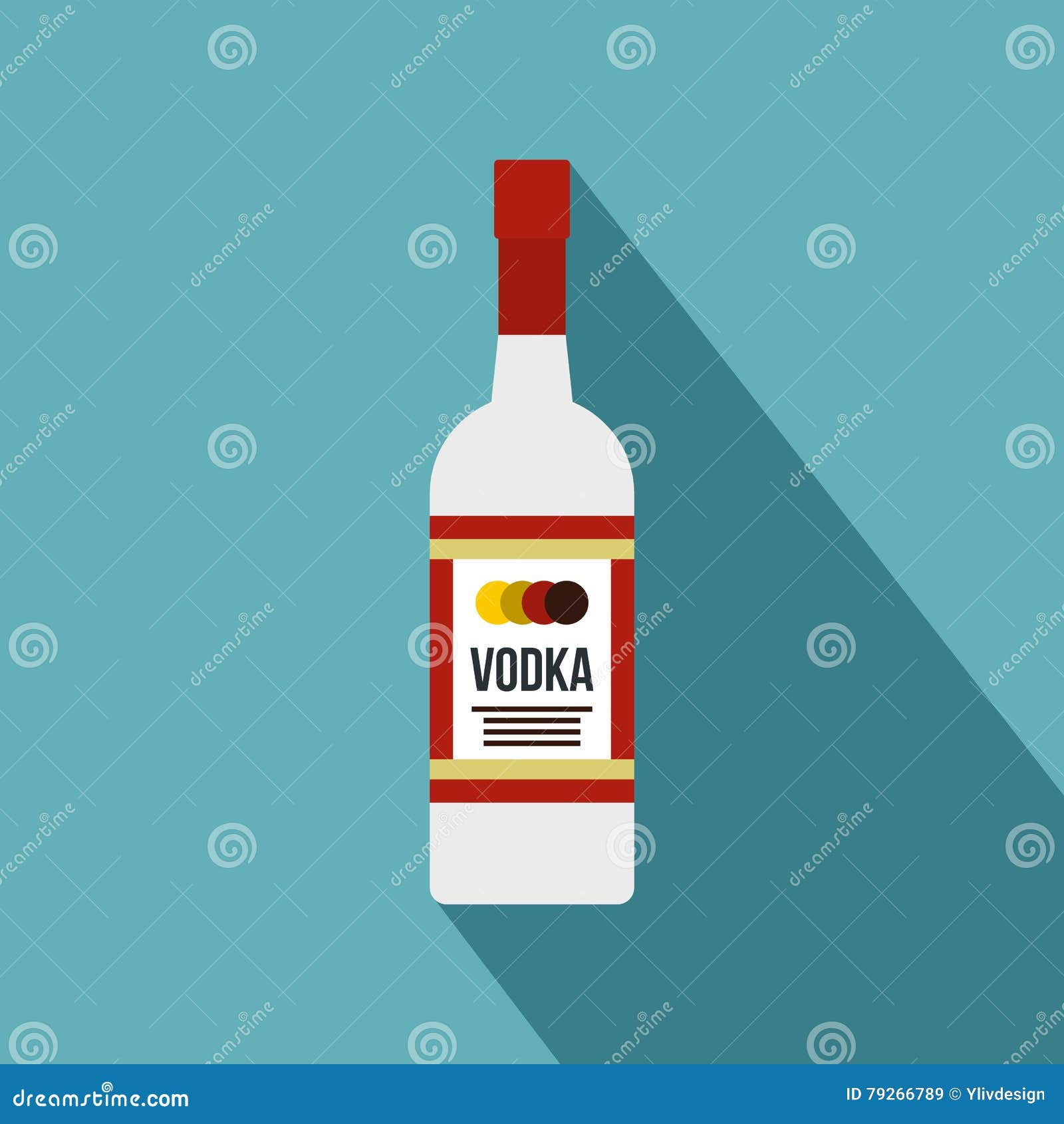 Vodka icon, flat style stock vector. Illustration of flat - 79266789