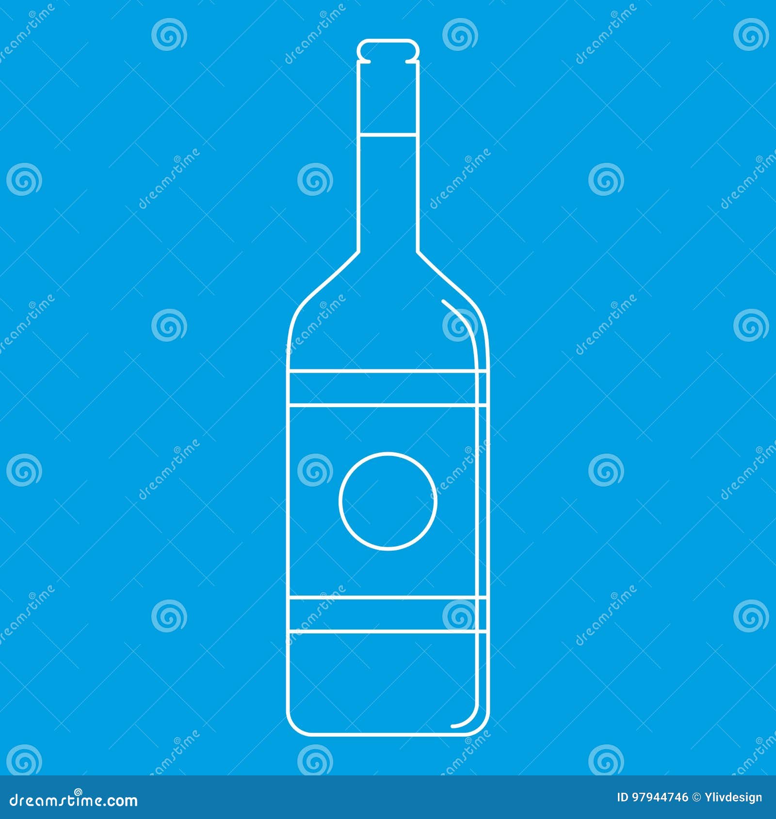 Vodka icon, outline style stock vector. Illustration of booze - 97944746