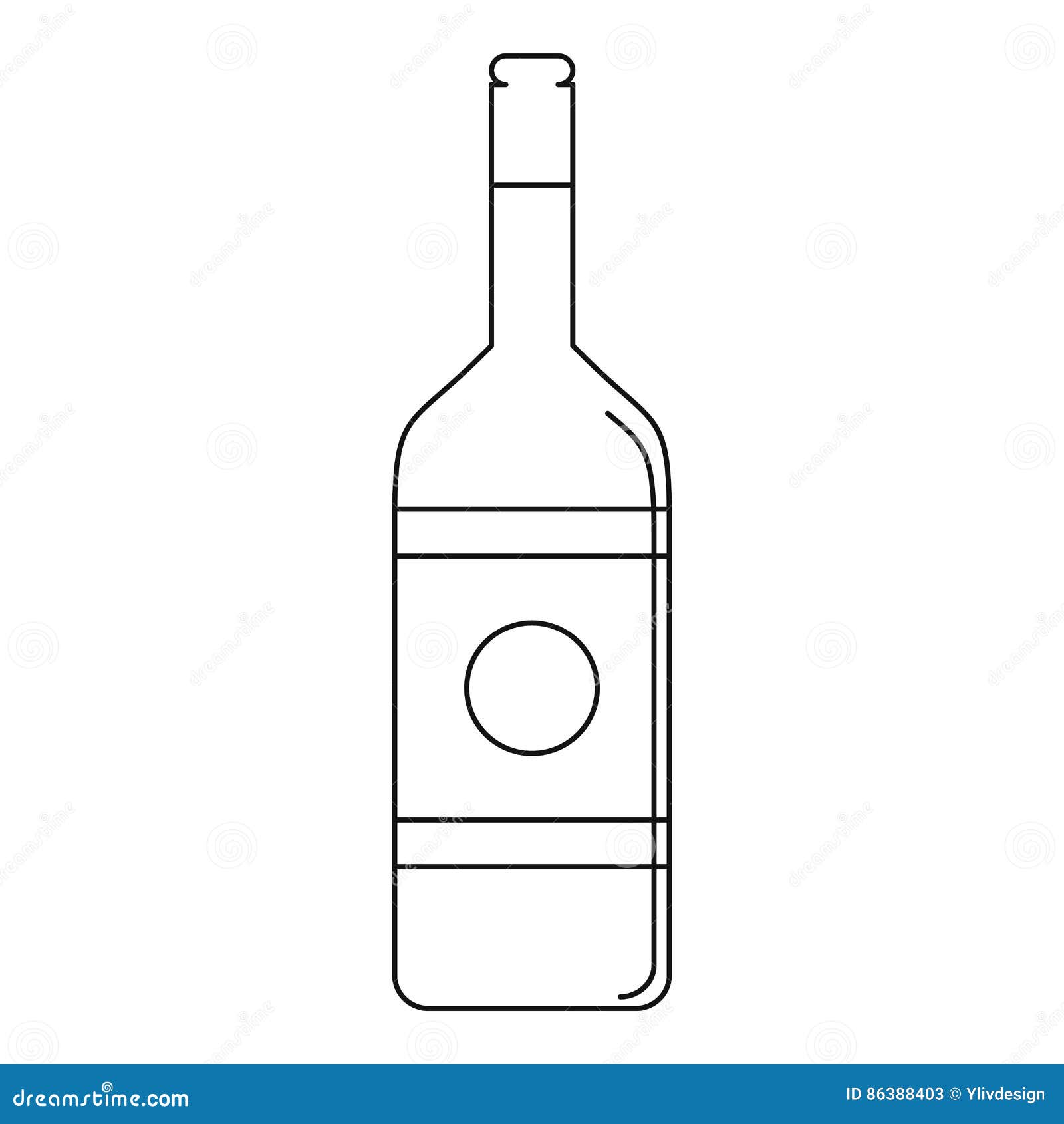Vodka icon, outline style stock vector. Illustration of liquid - 86388403