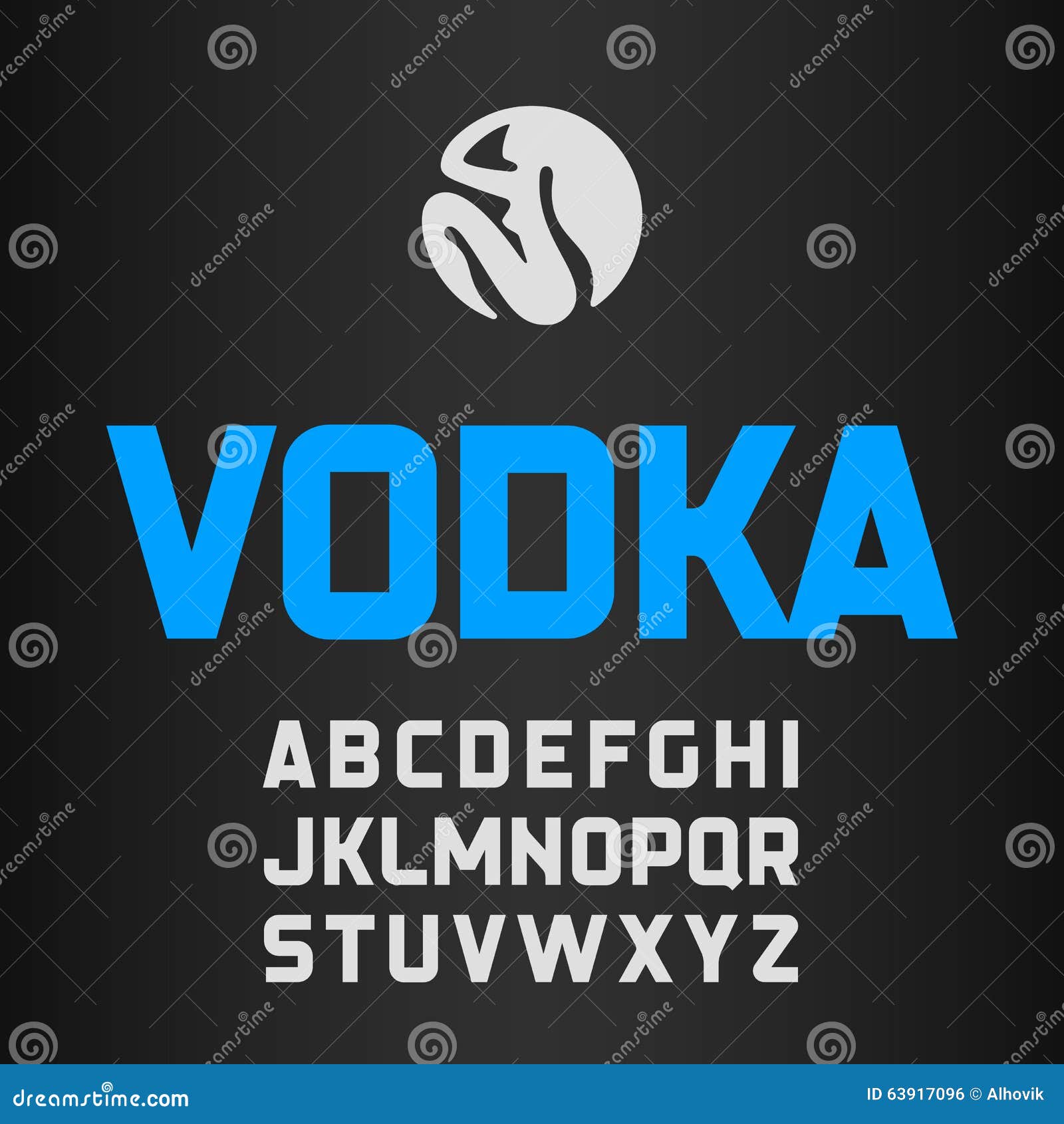 Vodka Label, Modern Style Font Stock Vector - Illustration of english, beverage: 63917096