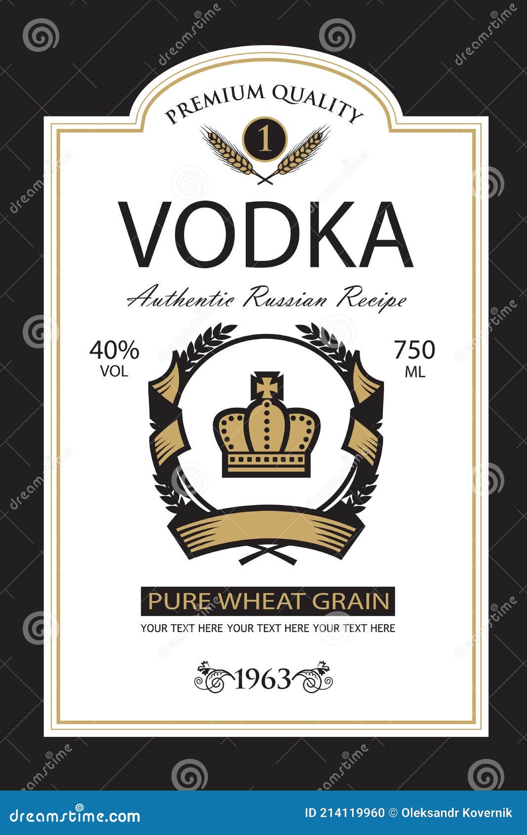 Vodka labels set stock vector. Illustration of craft - 214119960