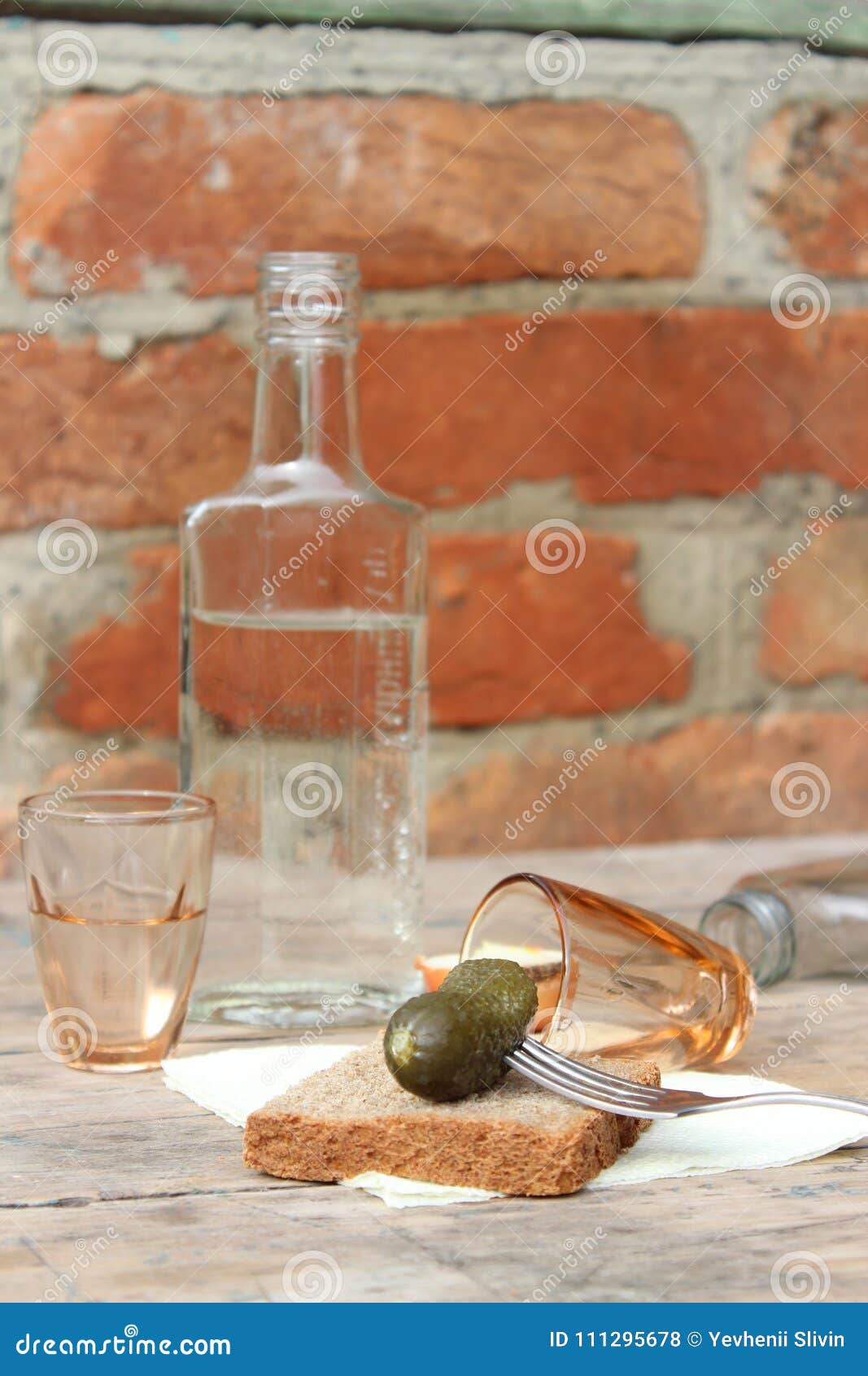 Vodka Rusa Y Bocado Tradicional Foto de archivo - Imagen de salmones ...