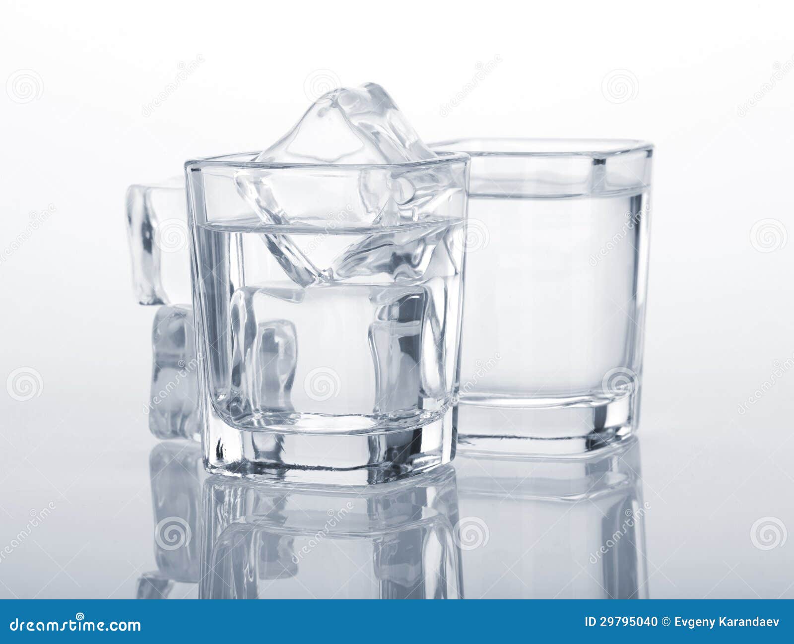 Vodka shots with ice cubes stock photo. Image of alcoholic - 29795040