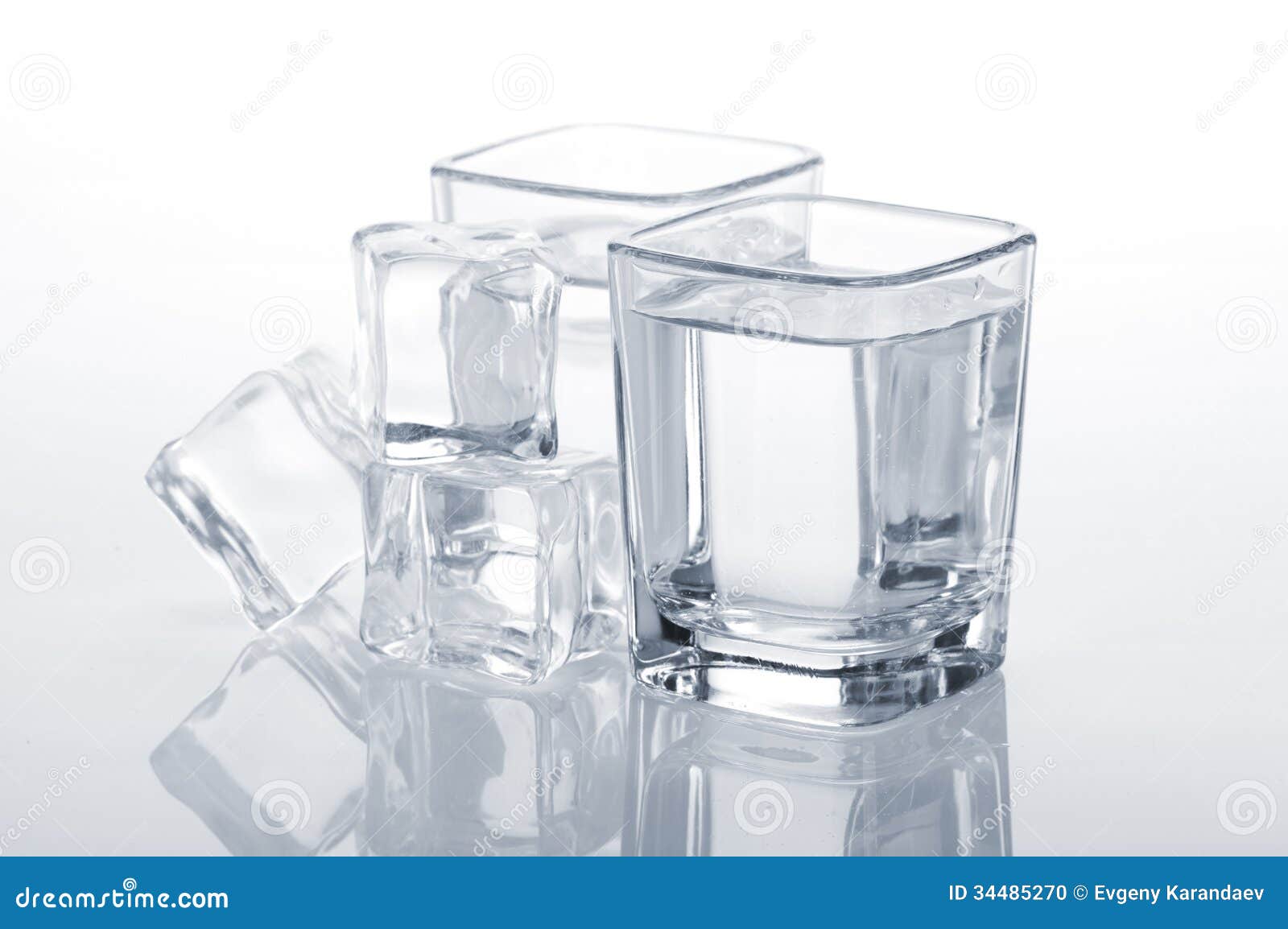 Vodka shots with ice cubes stock photo. Image of russian - 34485270