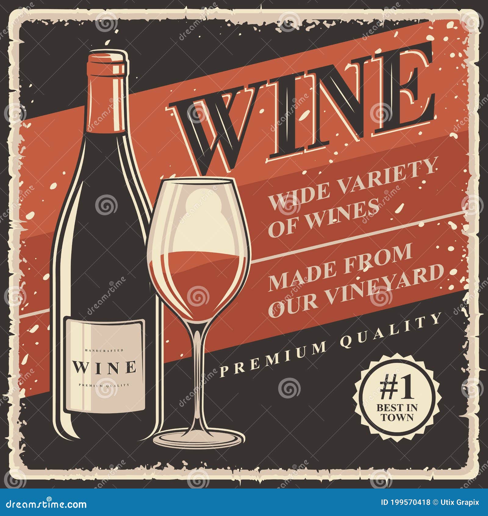 Vodka Retro Drinks Vector Poster Design | CartoonDealer.com #124428869