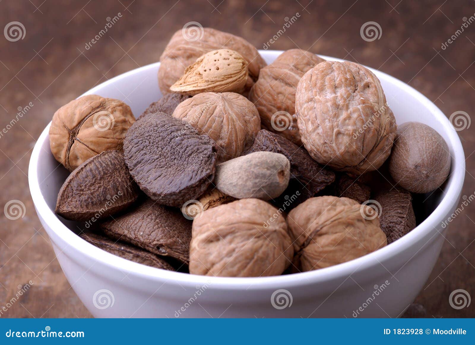 Voedsel - Kom van Noten stock foto. Image of cachou, amandelen - 1823928