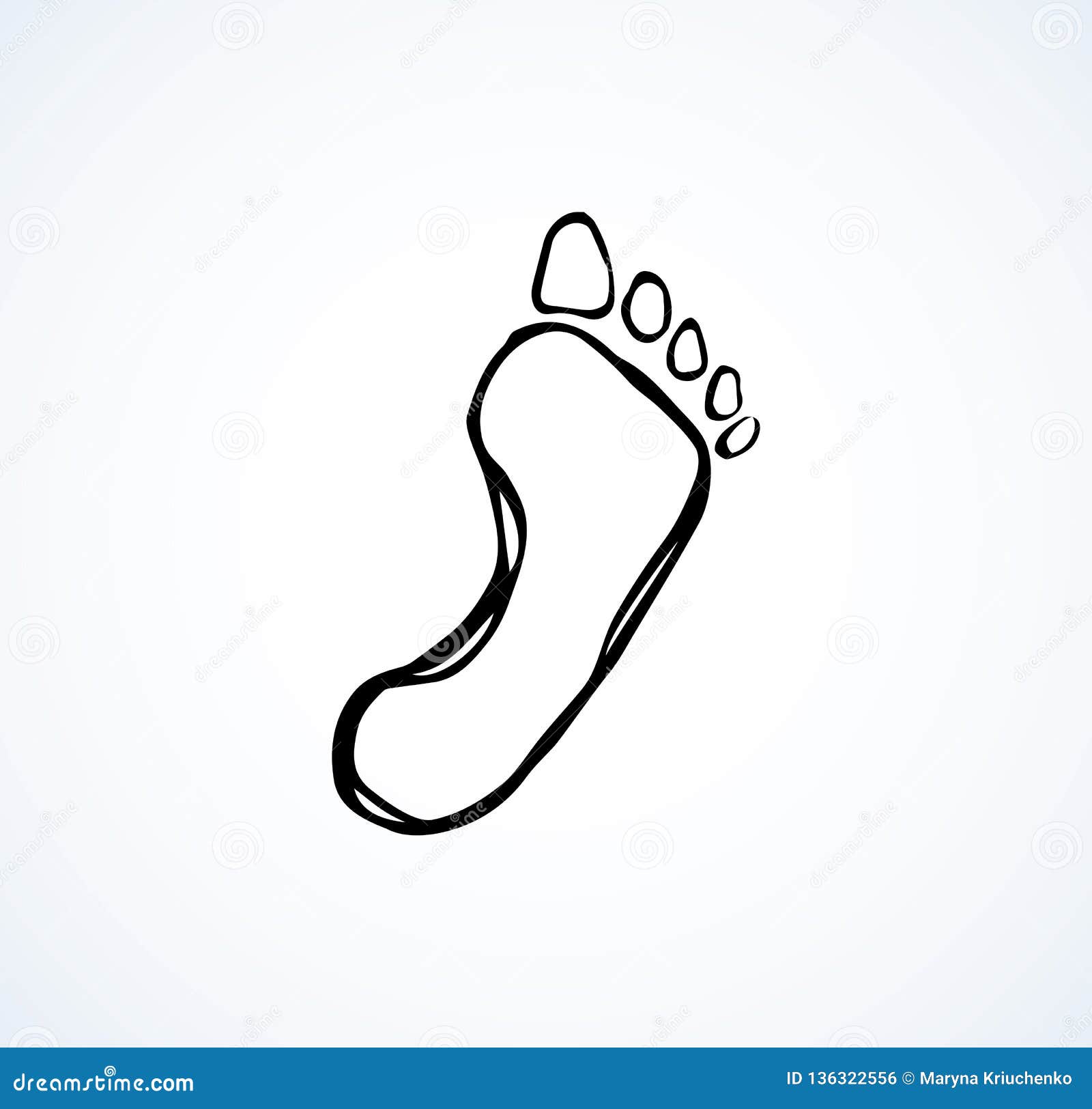 Voet Vector tekening vector illustratie. Illustration of voetafdruk ...