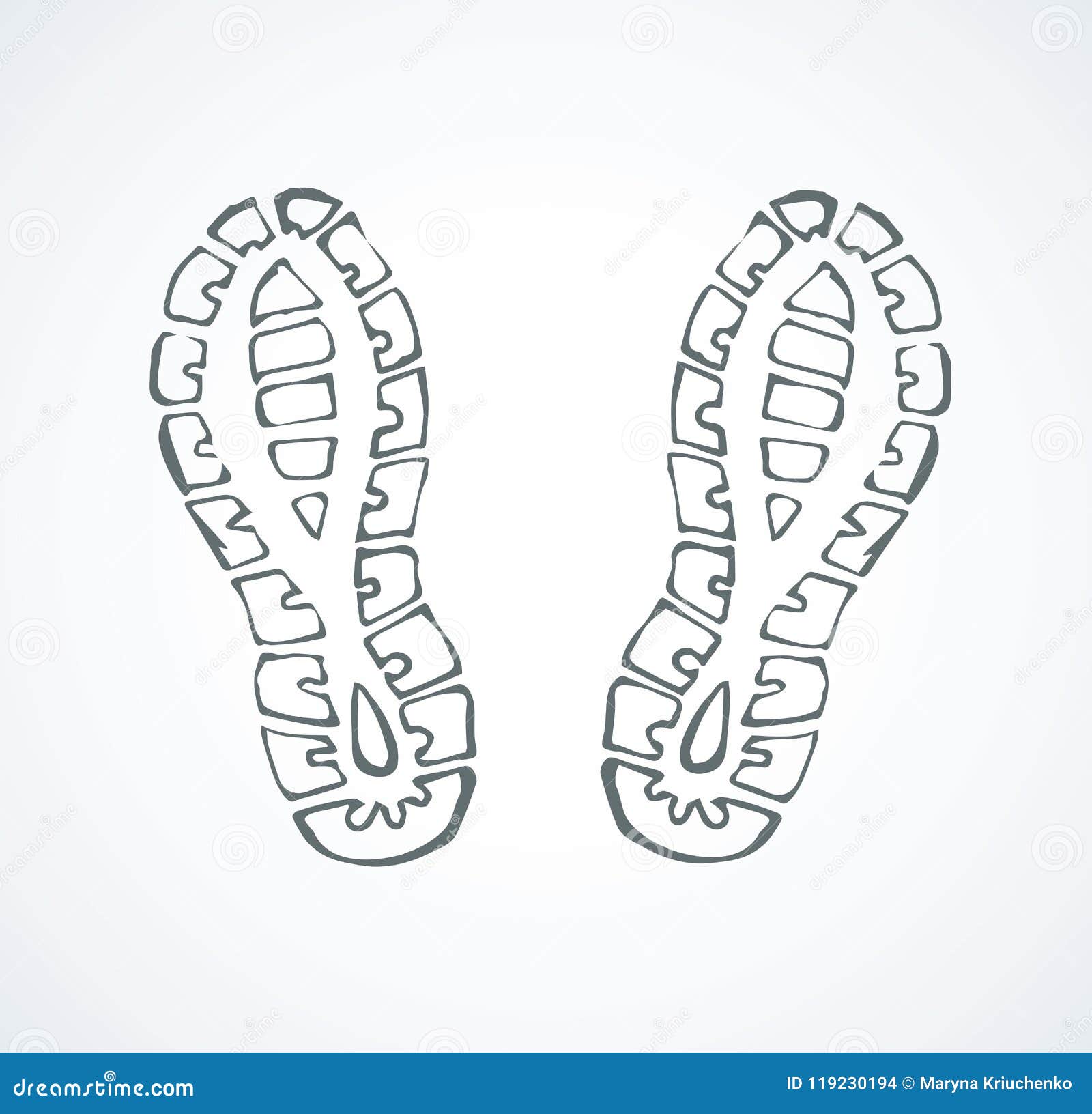 Voetafdrukken Van Schoenen Vector Tekening Vector Illustratie ...