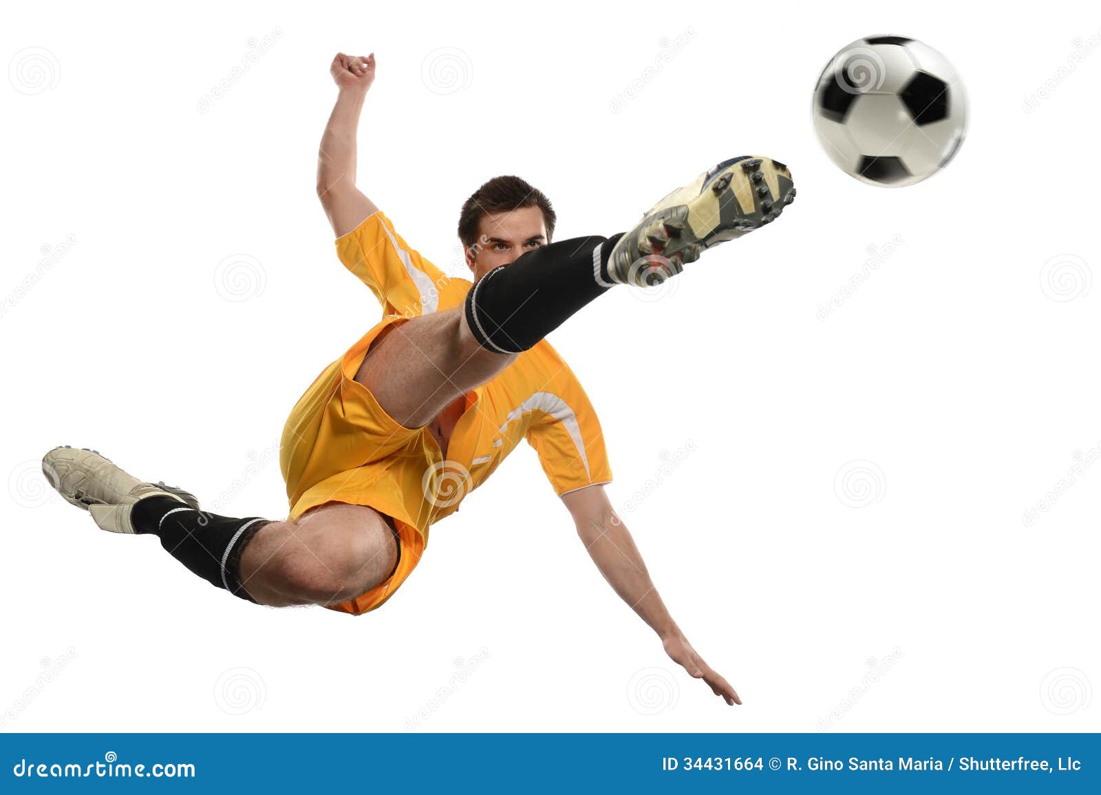 Voetballer in Actie stock foto. Image of speler, voetbal - 34431664