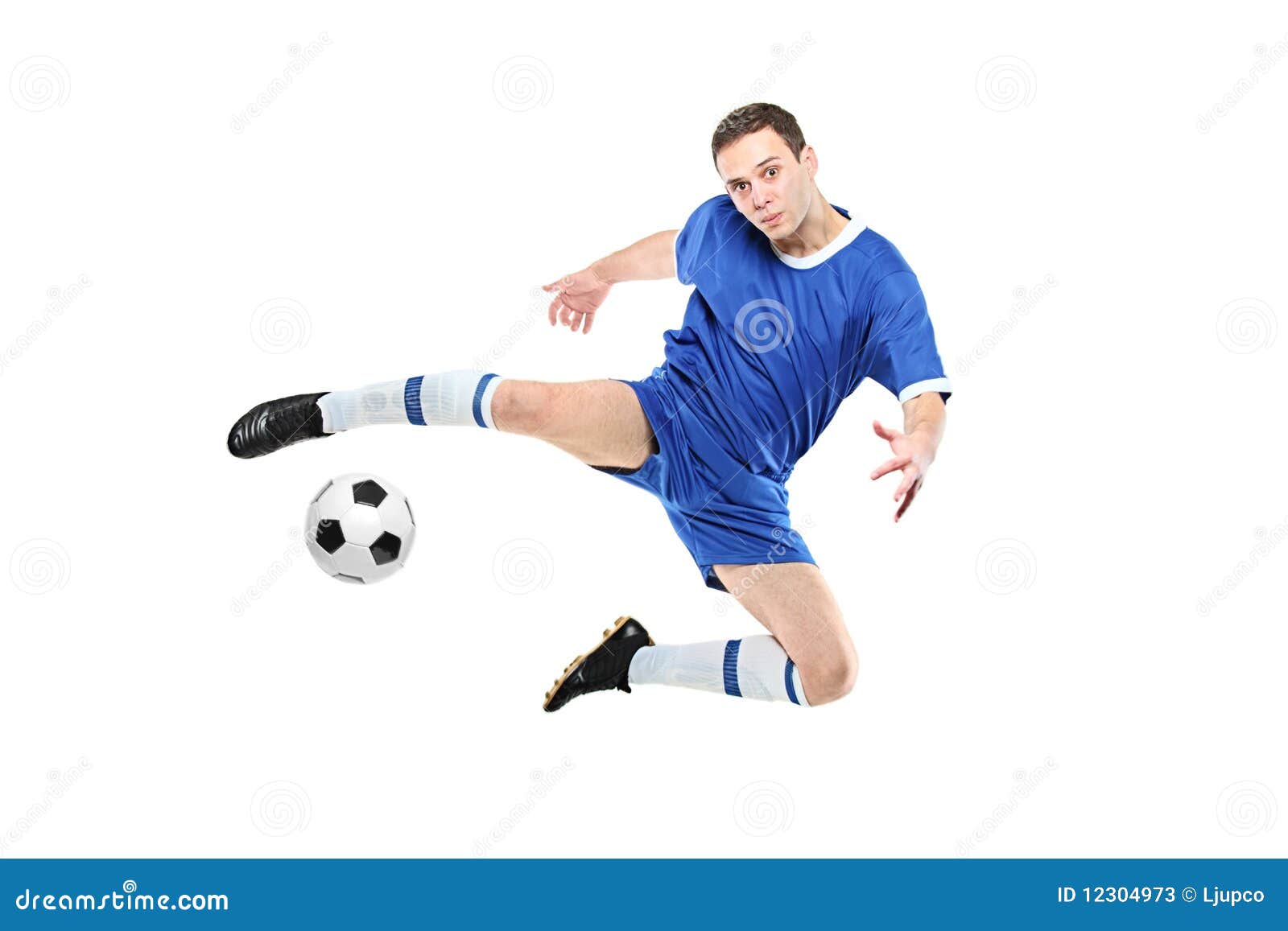 Voetballer Met Een Bal in Actie Stock Afbeelding - Image of ...