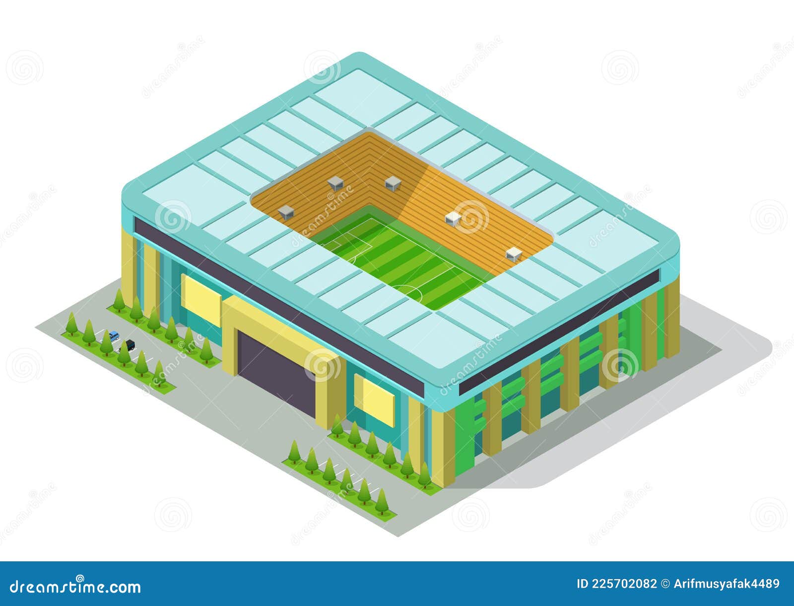 Voetbalstadion of Voetbalstadion Vector Illustratie - Illustration of ...