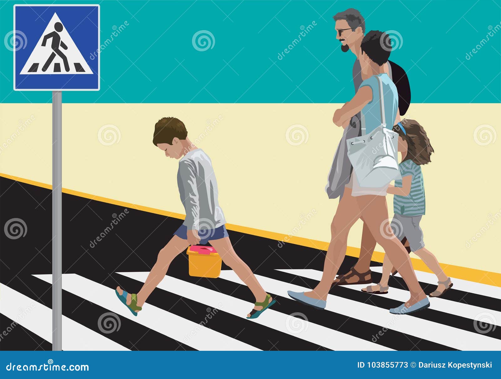 Voetgangers vector illustratie. Illustration of vector - 103855773