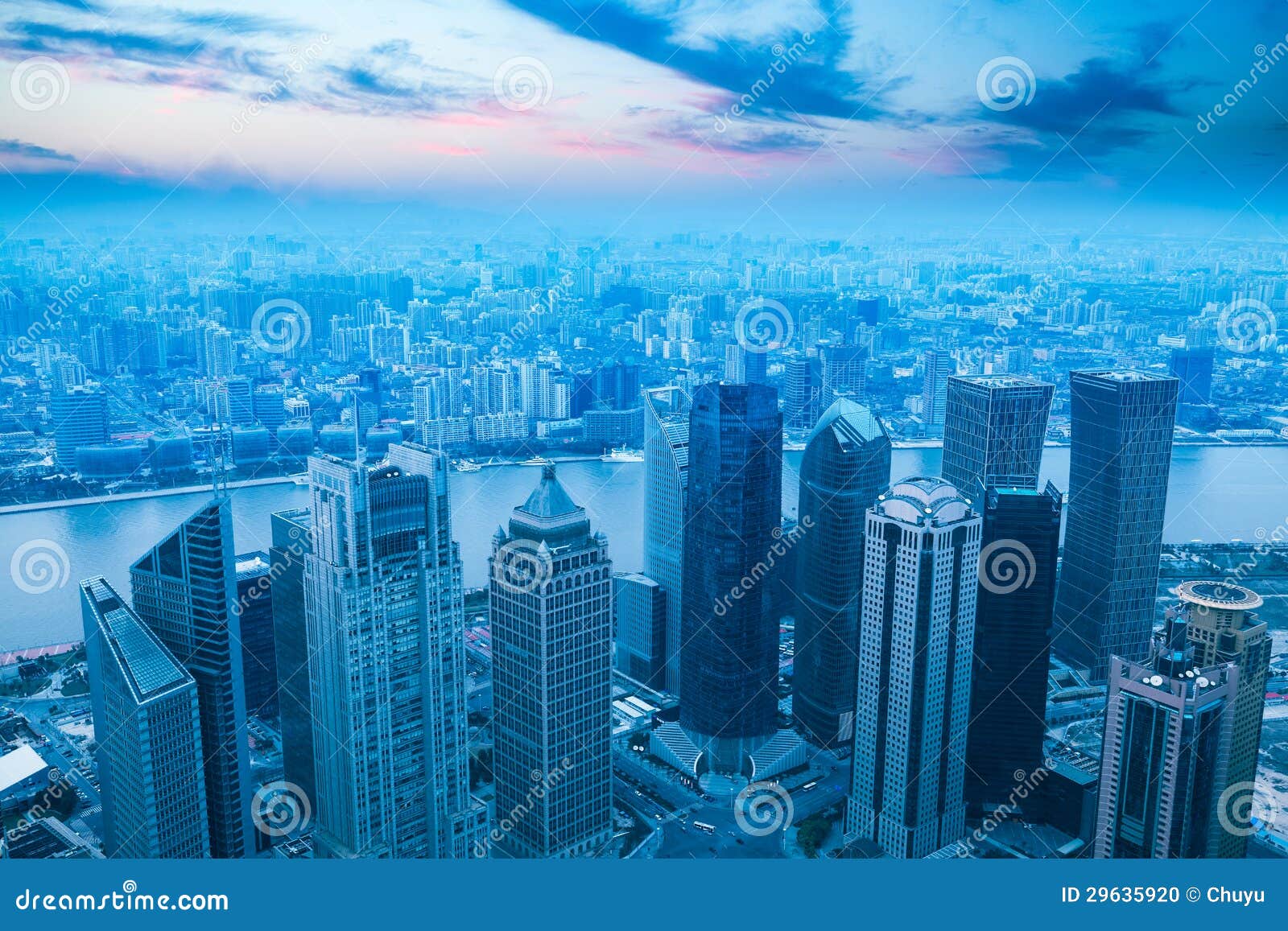 Vogelperspectief Van Moderne Stad in Shanghai Stock Foto - Image of ...