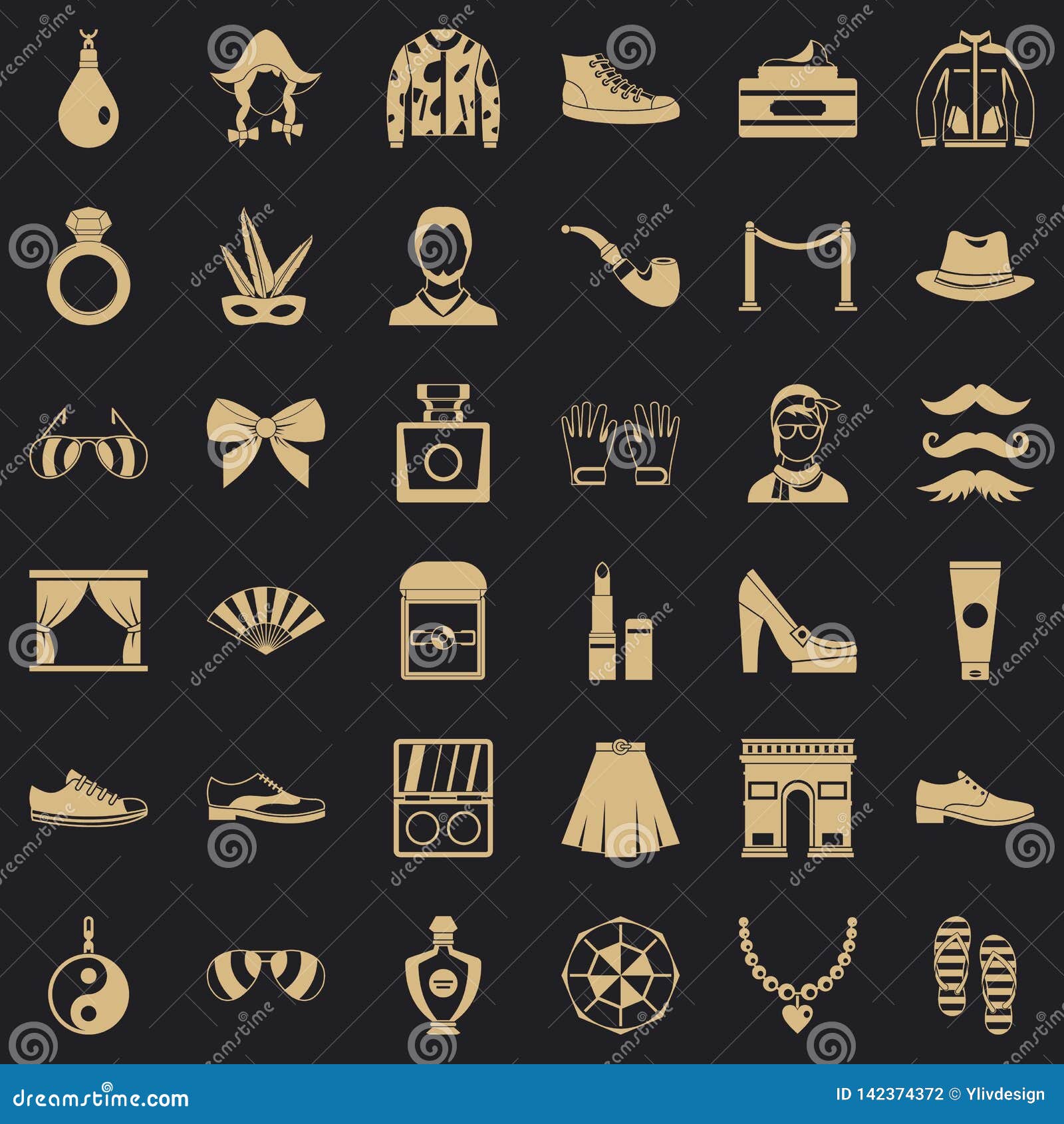 Vogue Icons Set, Simple Style Stock Vector - Illustration of beauty ...