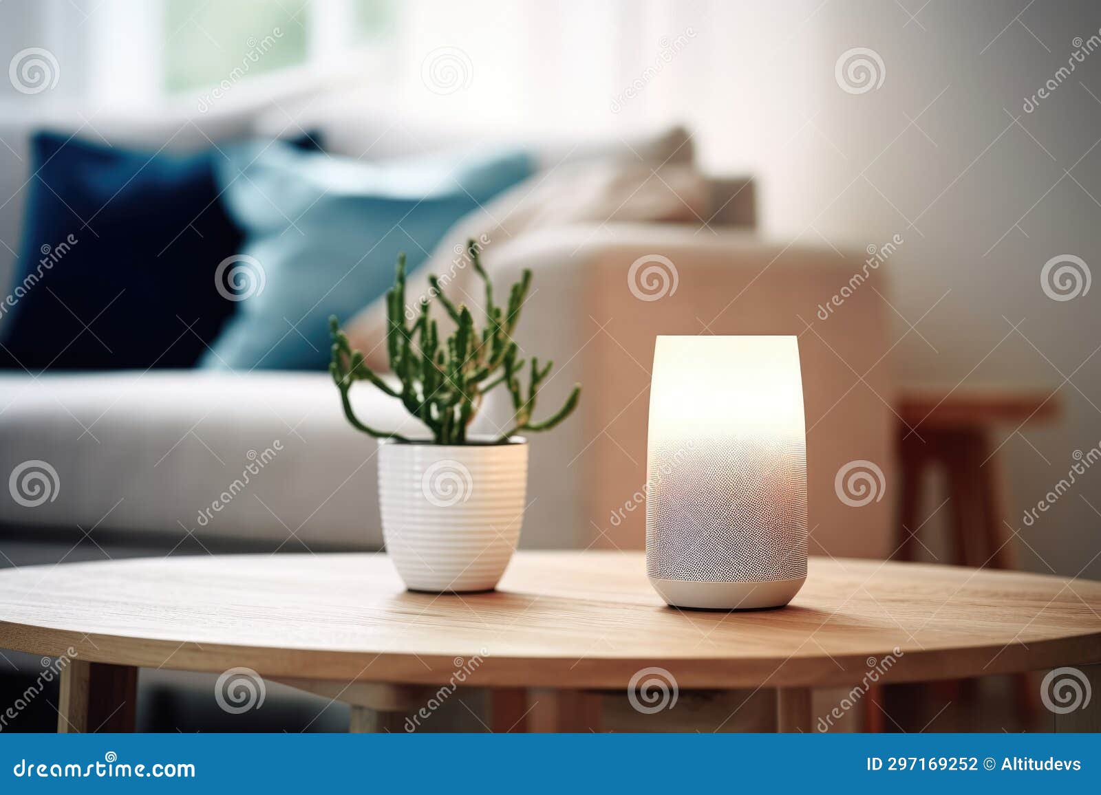 A Voice-activated Smart Home Assistant on a Table Stock Photo - Image ...