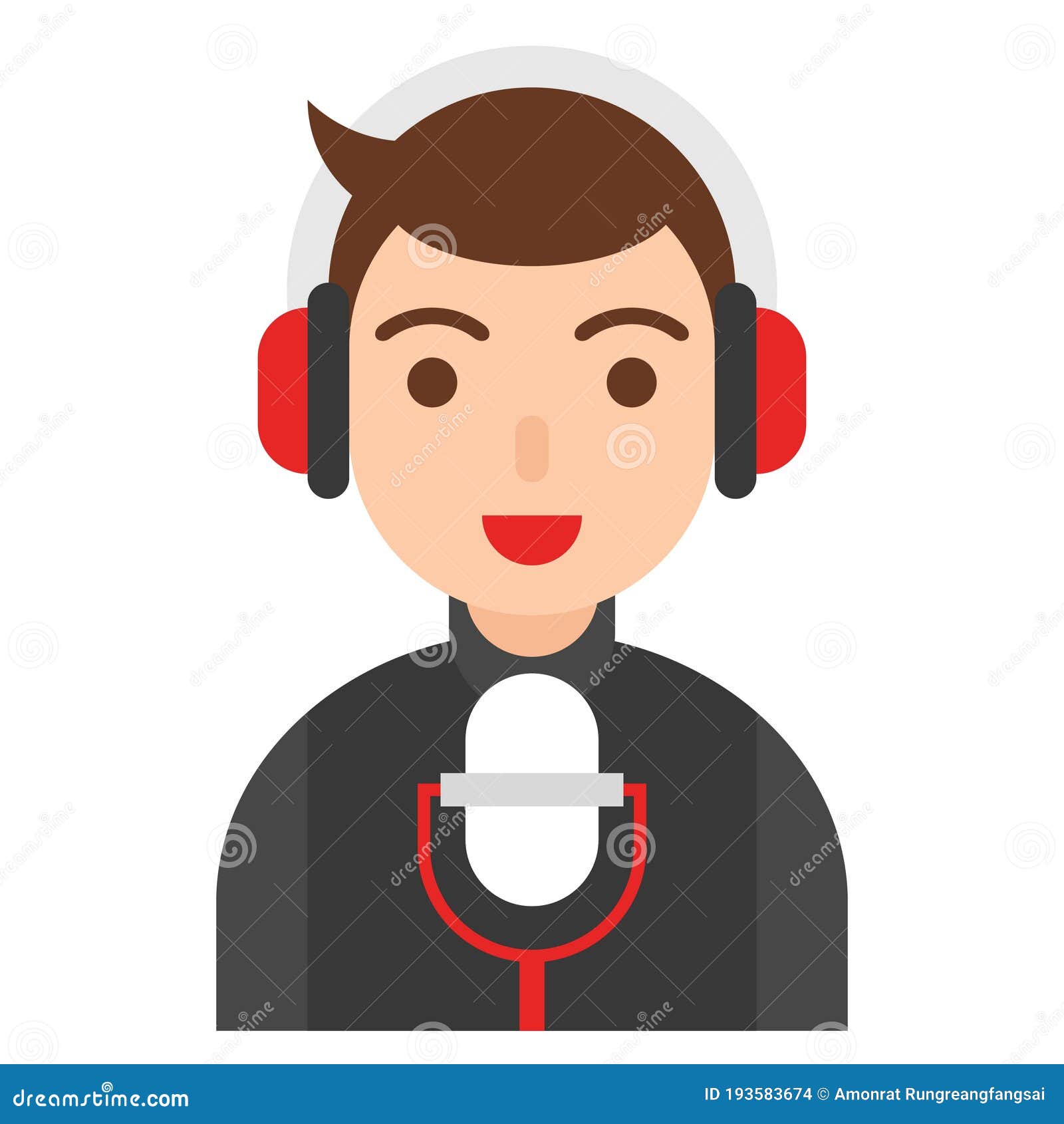 Voice Actor Icon, Profession and Job Vector Illustration Stock Vector ...