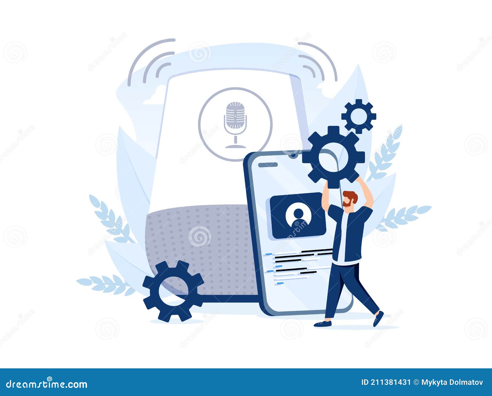 Voice Assistant Abstract Concept Vector Illustration Set. Smart Speaker ...