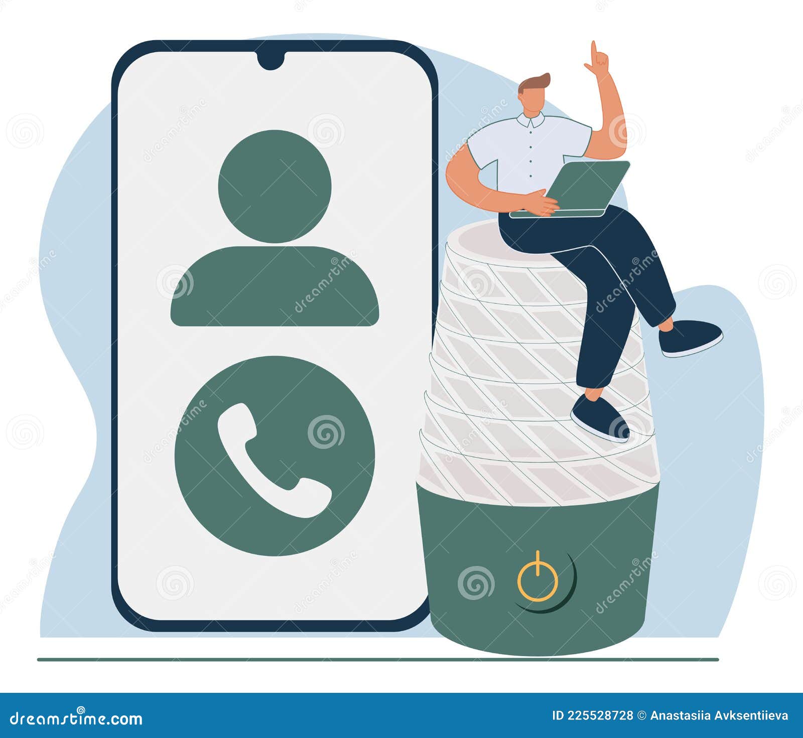 Voice Assistant Abstract Concept Vector Illustration Set. Smart Speaker ...