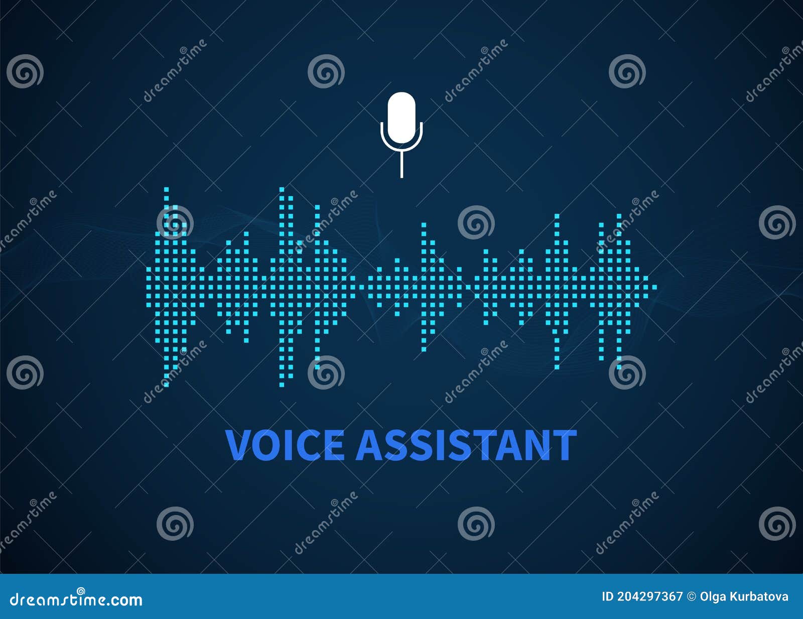 Voice Assistant. Color Sound Recognition Wave, and Microphone Icon ...
