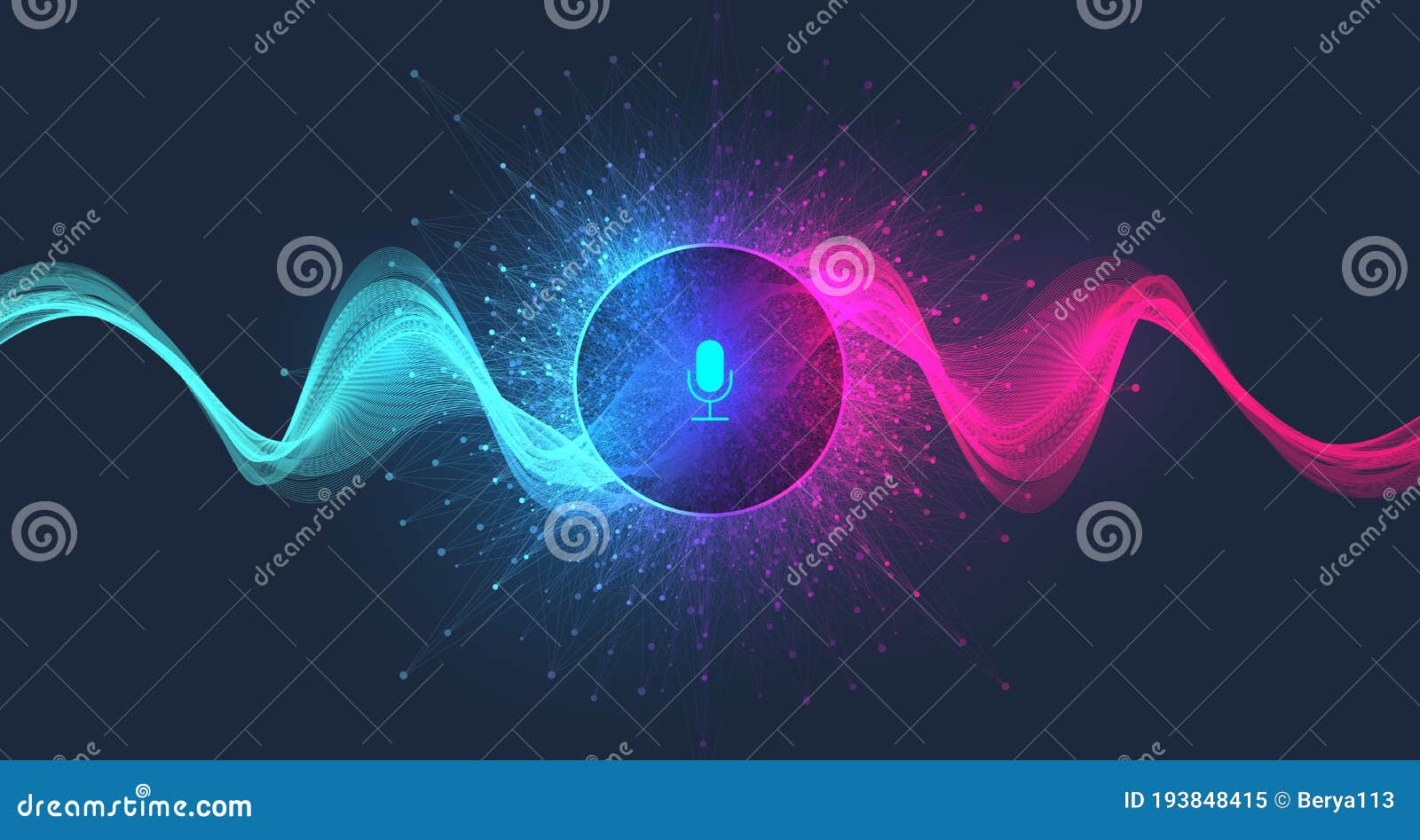 Voice Assistant Concept. Vector Sound Wave. Voice and Sound Recognition ...