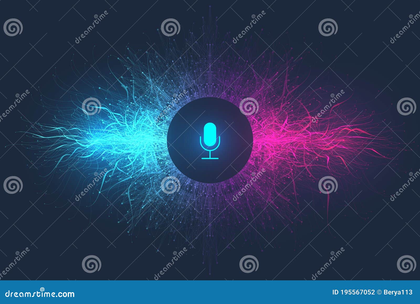Voice Assistant Concept. Vector Sound Wave. Voice and Sound Recognition ...