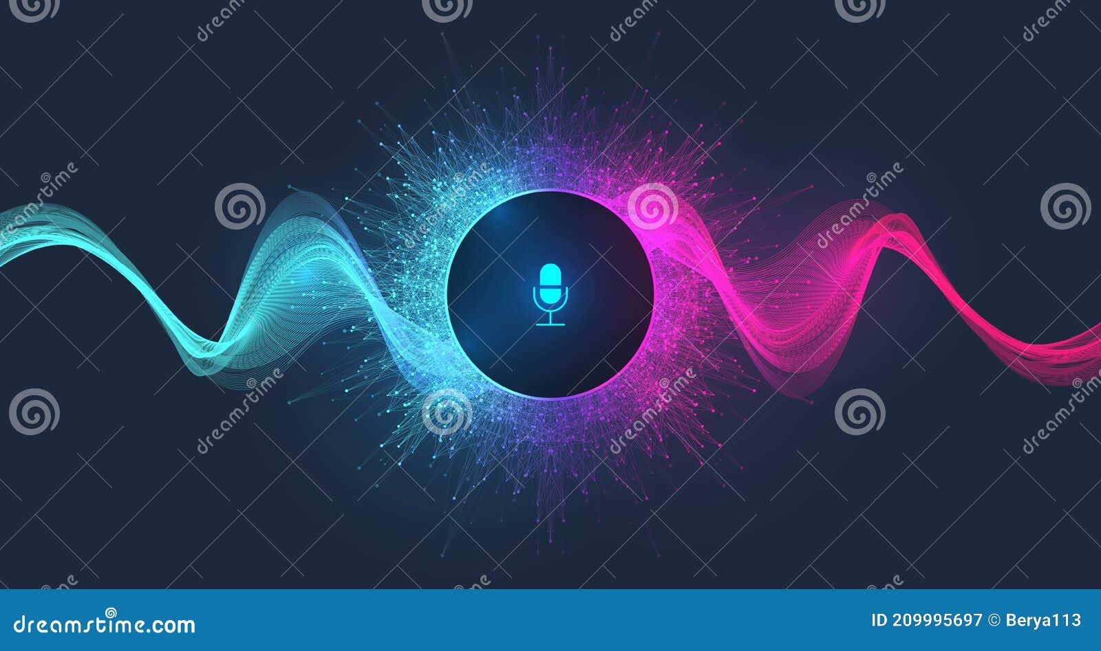 Voice Assistant Concept. Vector Sound Wave. Voice and Sound Recognition ...