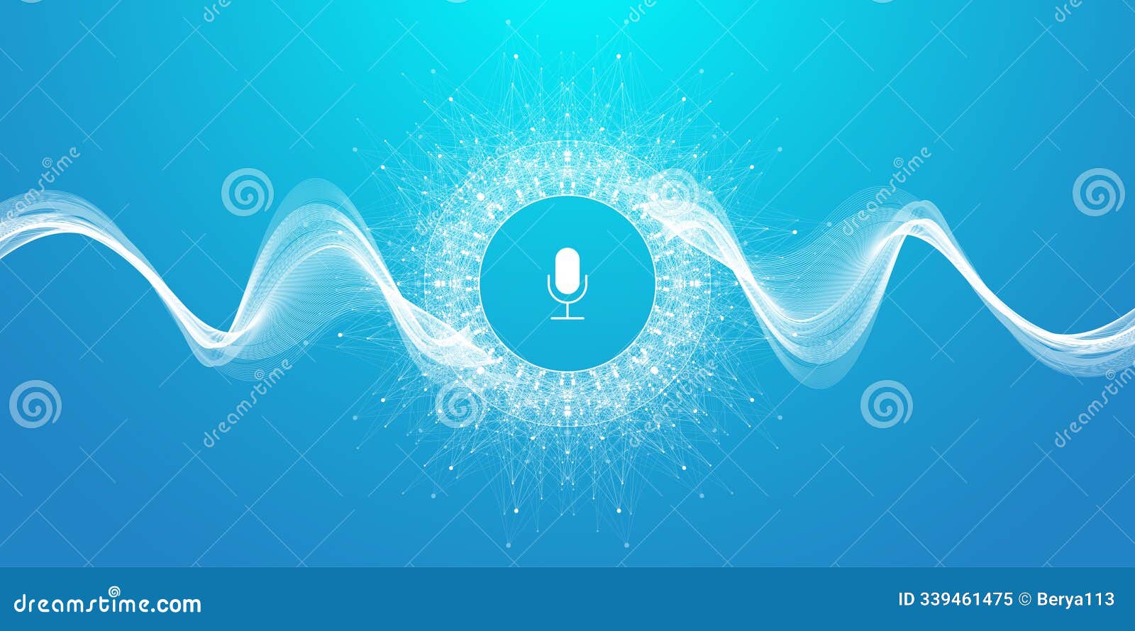 Voice Assistant Concept. Vector Sound Wave. Voice and Sound Recognition ...