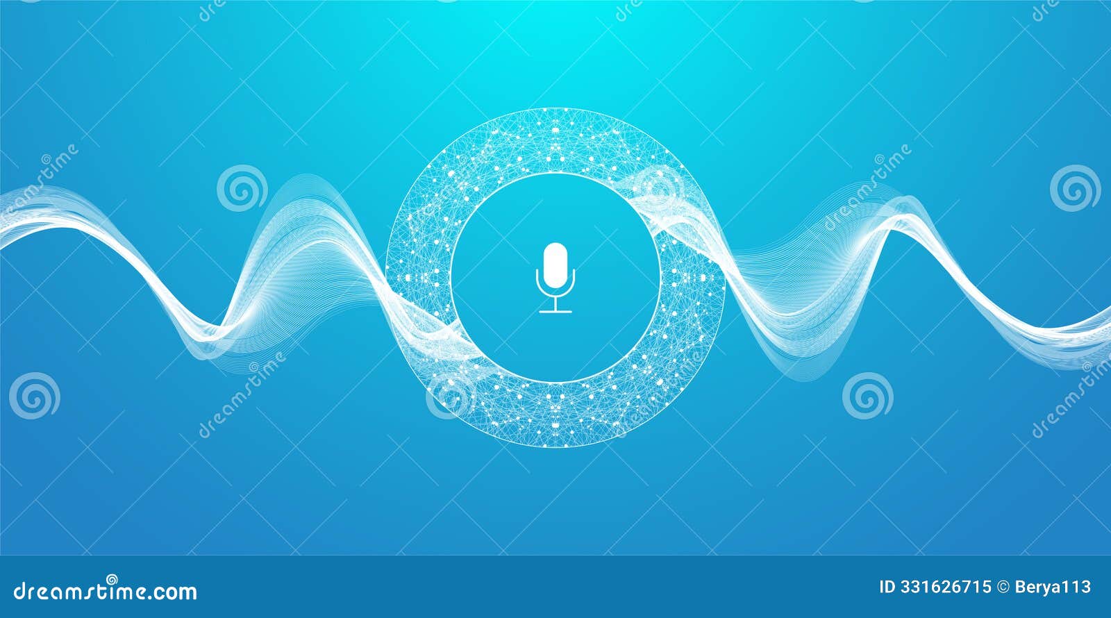 Voice Assistant Concept. Vector Sound Wave. Voice and Sound Recognition ...